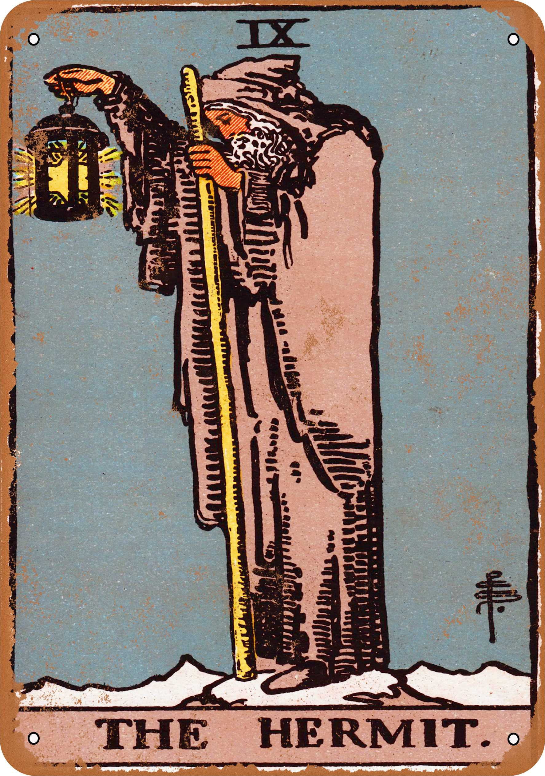 10 x 14 METAL SIGN - Major Arcana - The Hermit - Vintage Rusty Look ...