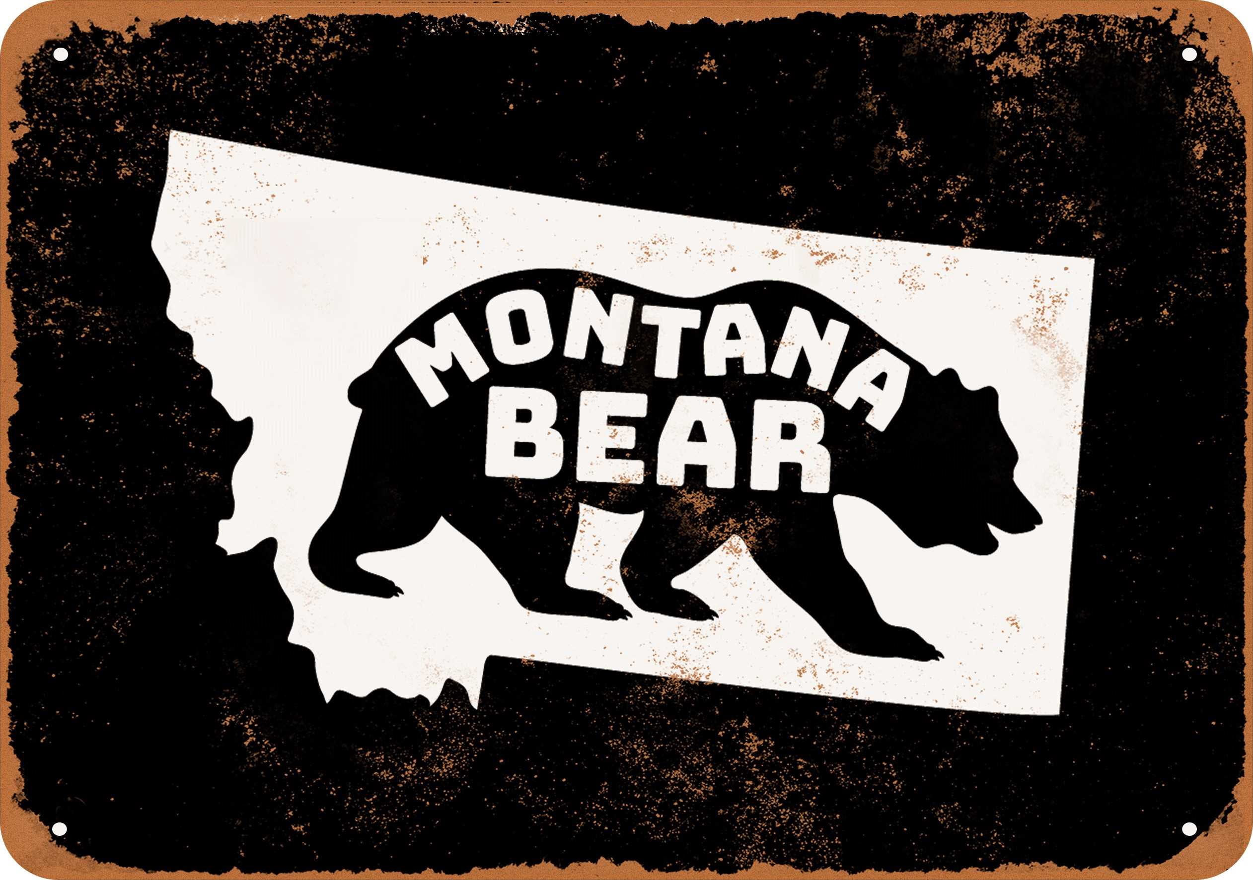 10 x 14 METAL SIGN - Montana State 2 (Dark Background) - Vintage Rusty ...