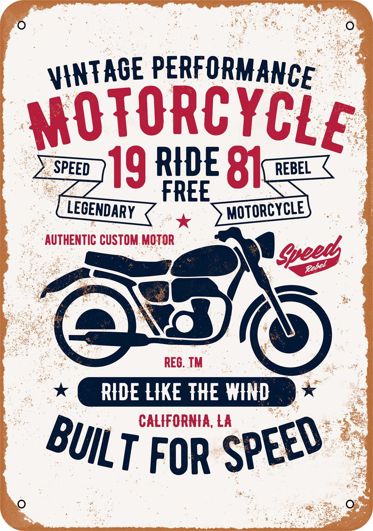 10 x 14 METAL SIGN - Motorcycles Built for Speed - Vintage Rusty Look ...
