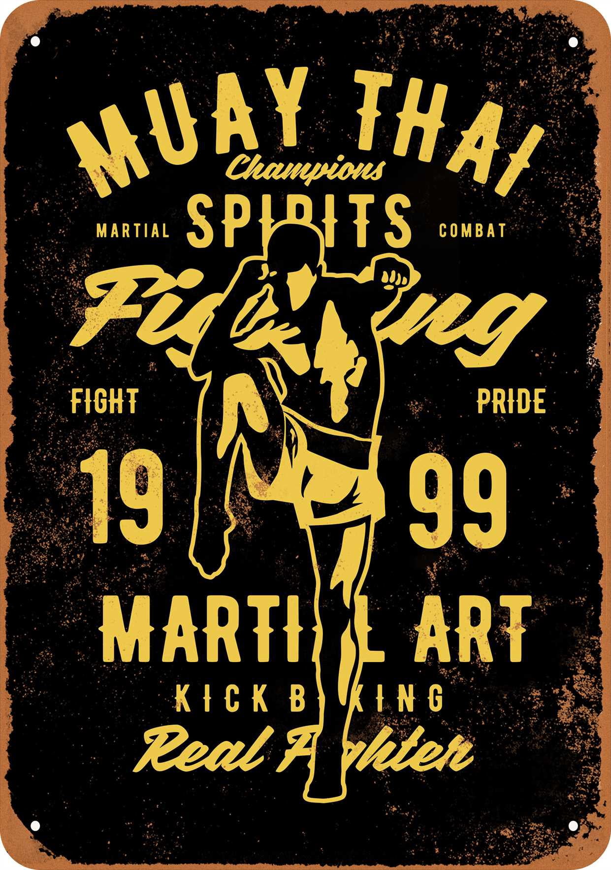 10 x 14 METAL SIGN - Muay Thai Martial Arts (BLACK BACKGROUND ...