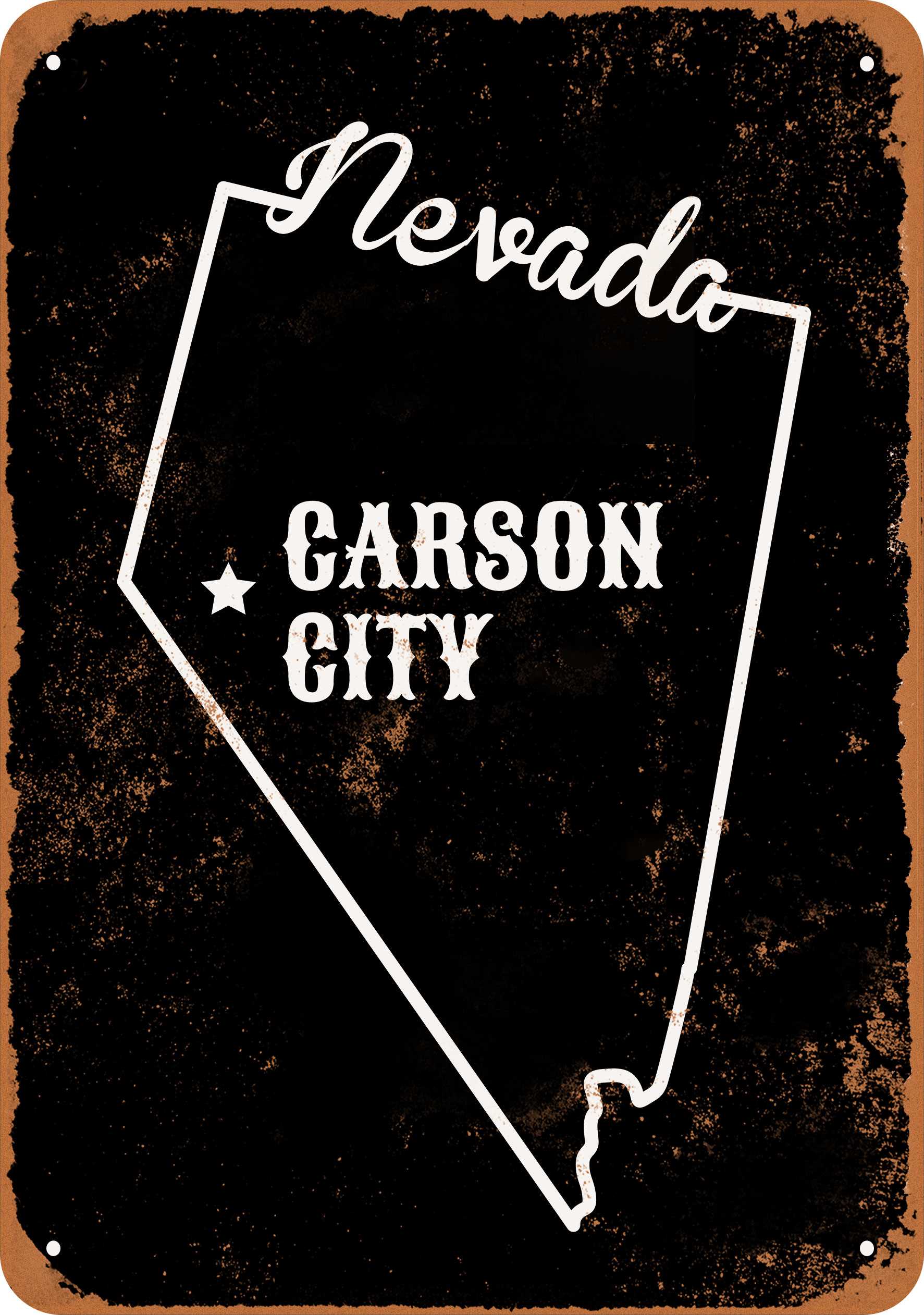 10 x 14 METAL SIGN - Nevada State 4 (Dark Background) - Vintage Rusty ...
