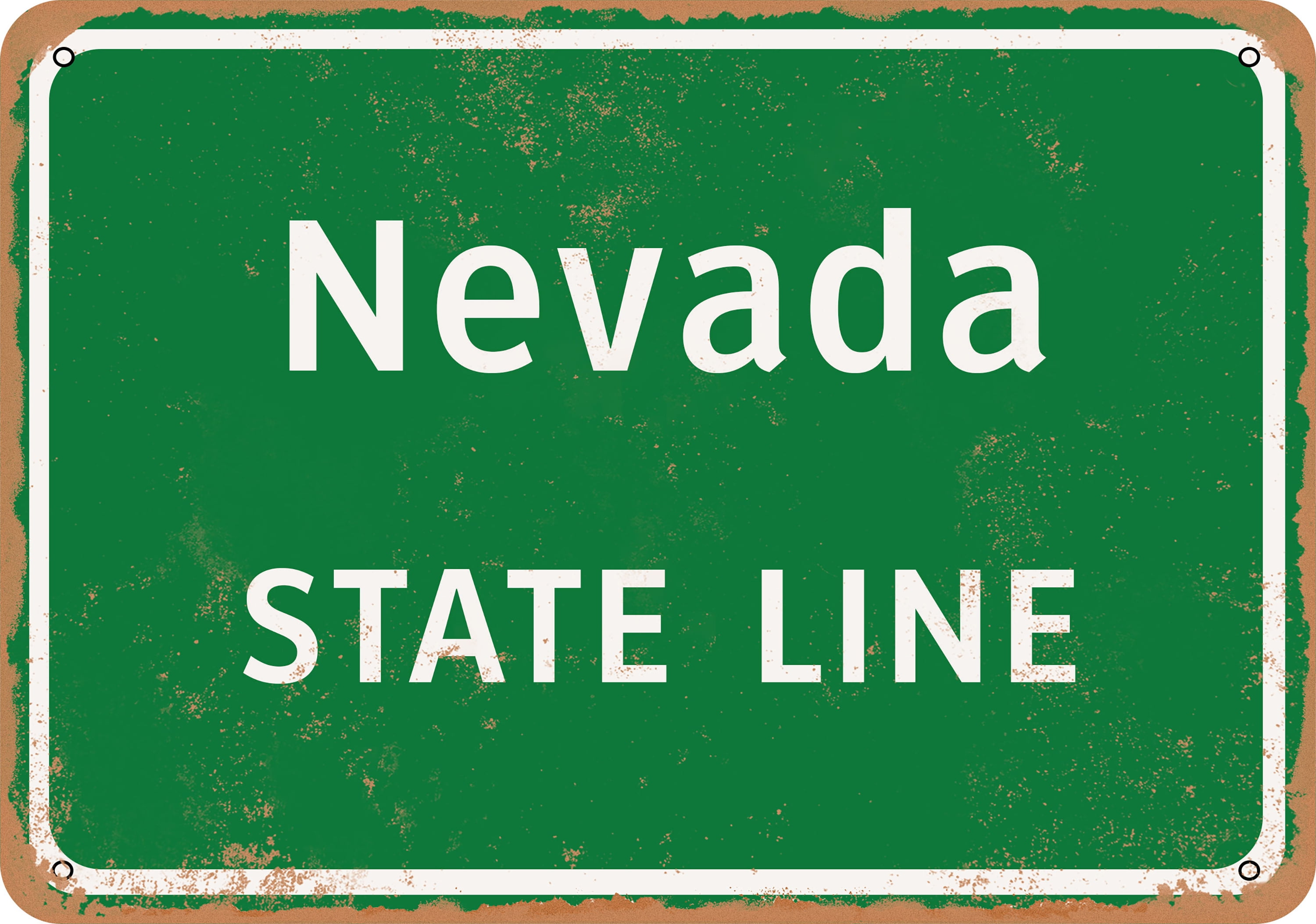10 x 14 METAL SIGN - Nevada State Line - Vintage Rusty Look - Walmart.com