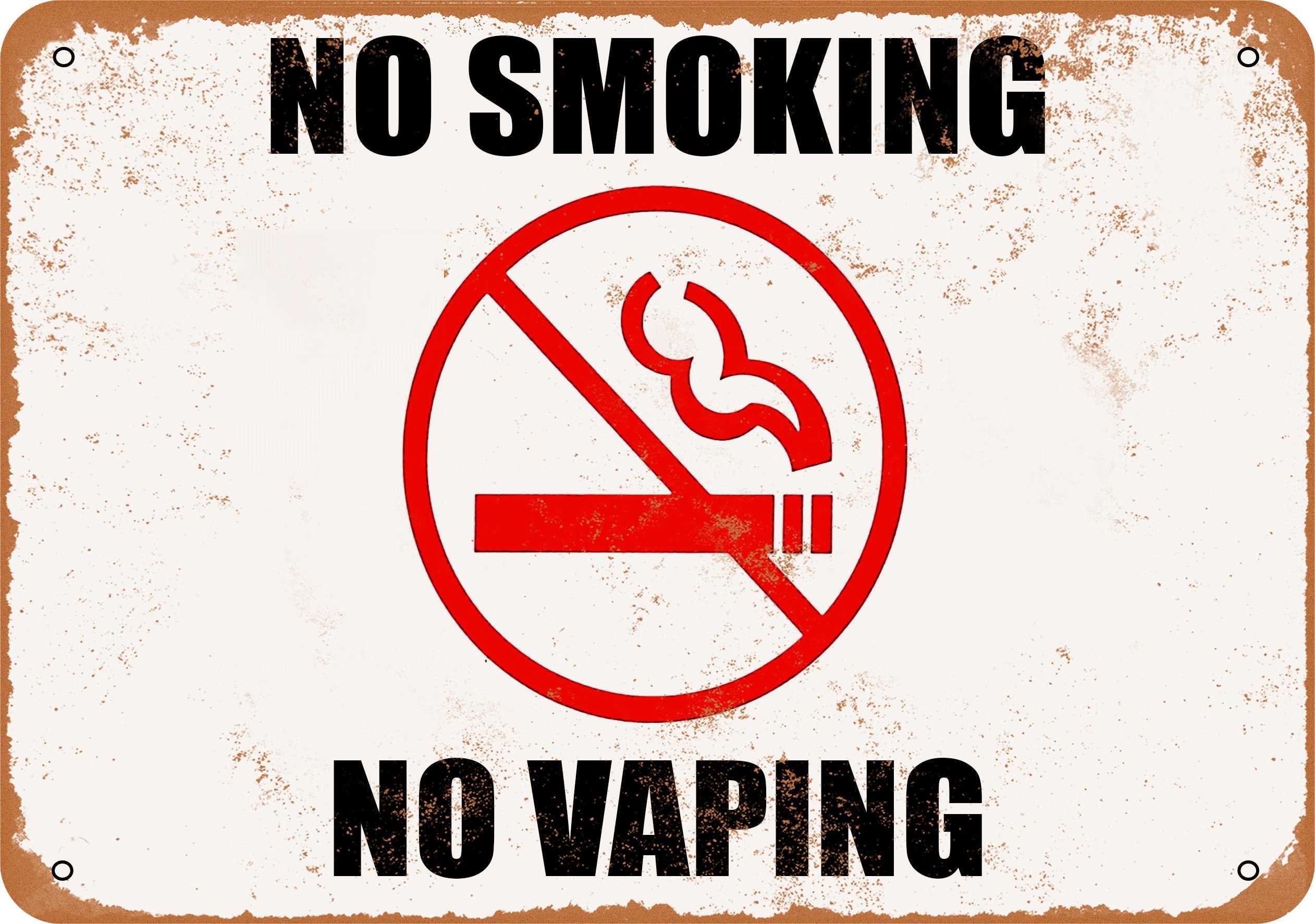 10 x 14 METAL SIGN - No Smoking No Vaping - Vintage Rusty Look ...