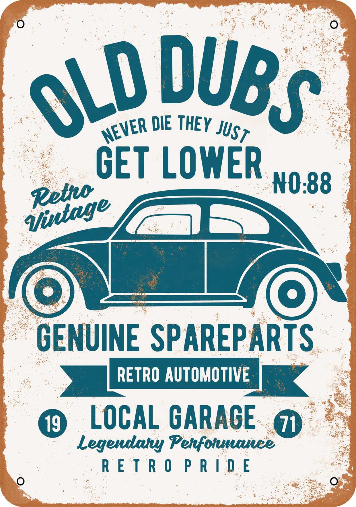 10 x 14 METAL SIGN - Old Dubs Genuine Spare Parts VW - Vintage Rusty ...