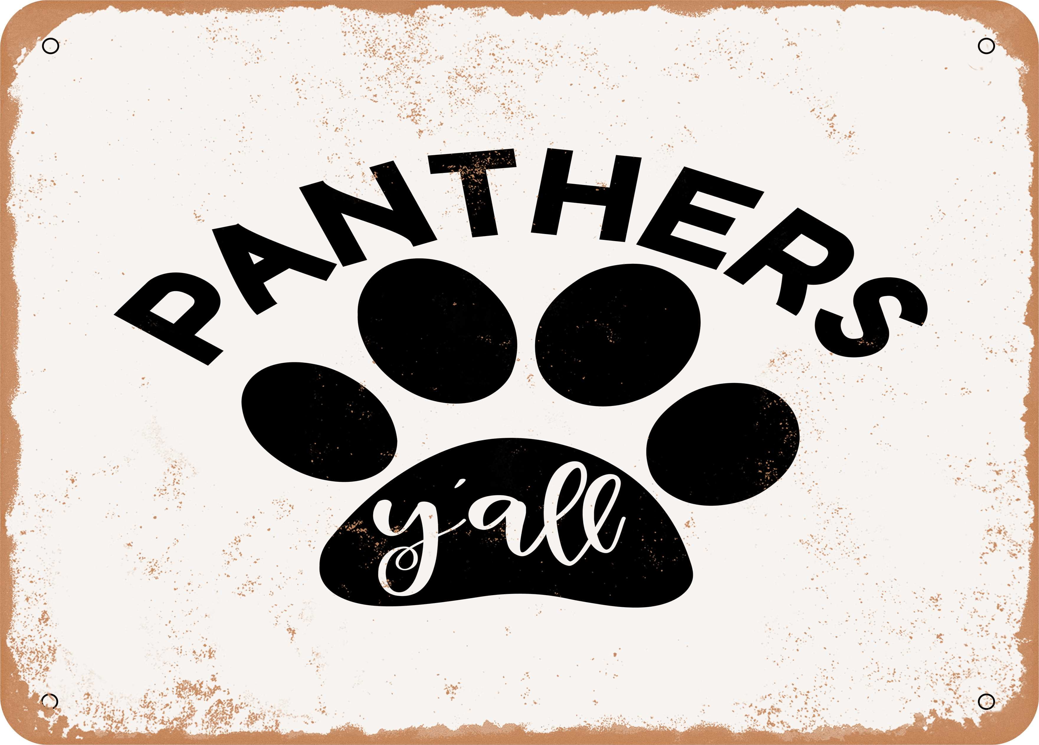 10 x 14 METAL SIGN - Panthers Y'all - Vintage Rusty Look - Walmart.com