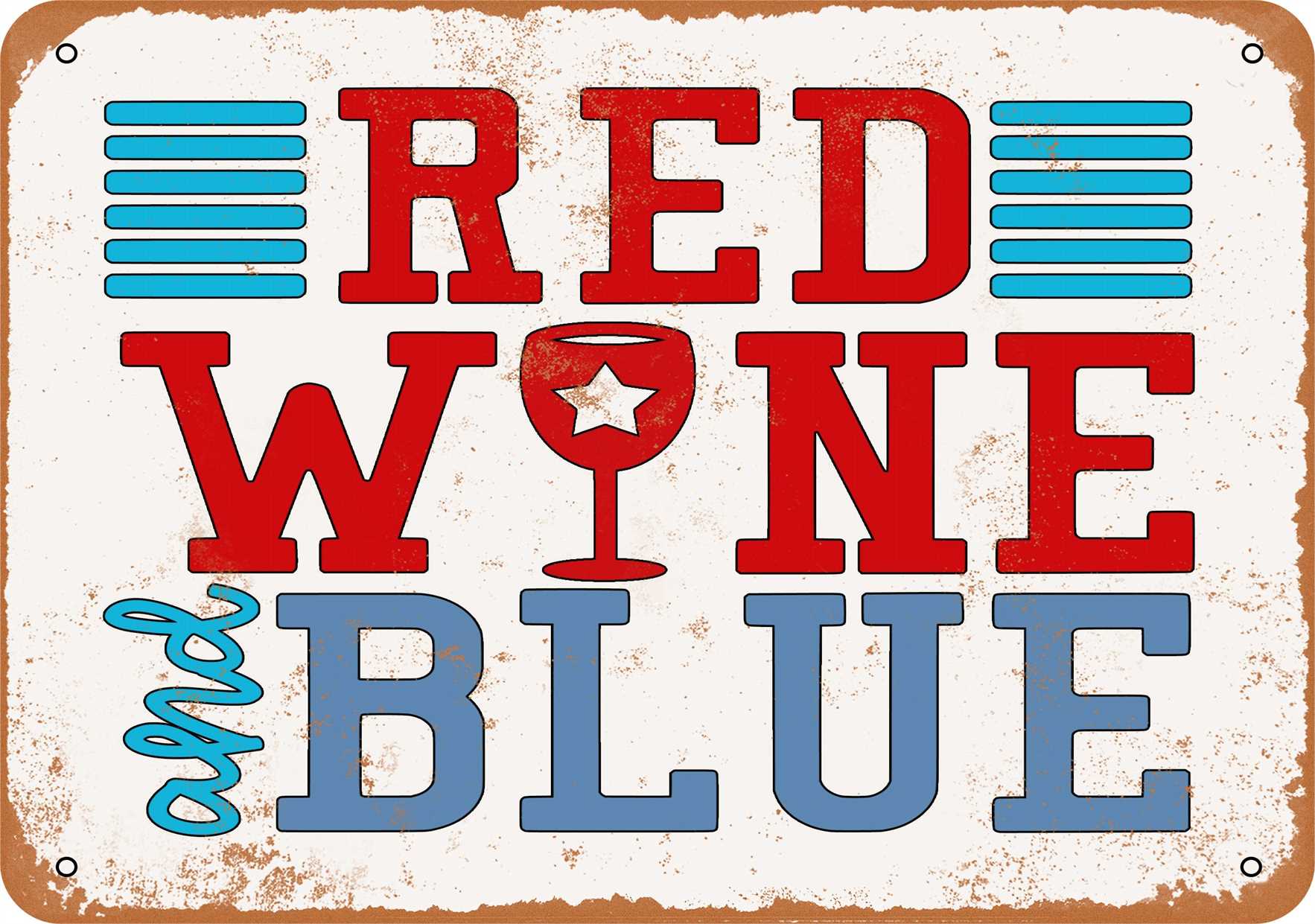 10 x 14 METAL SIGN - Red, Wine and Blue - Vintage Rusty Look - Walmart.com