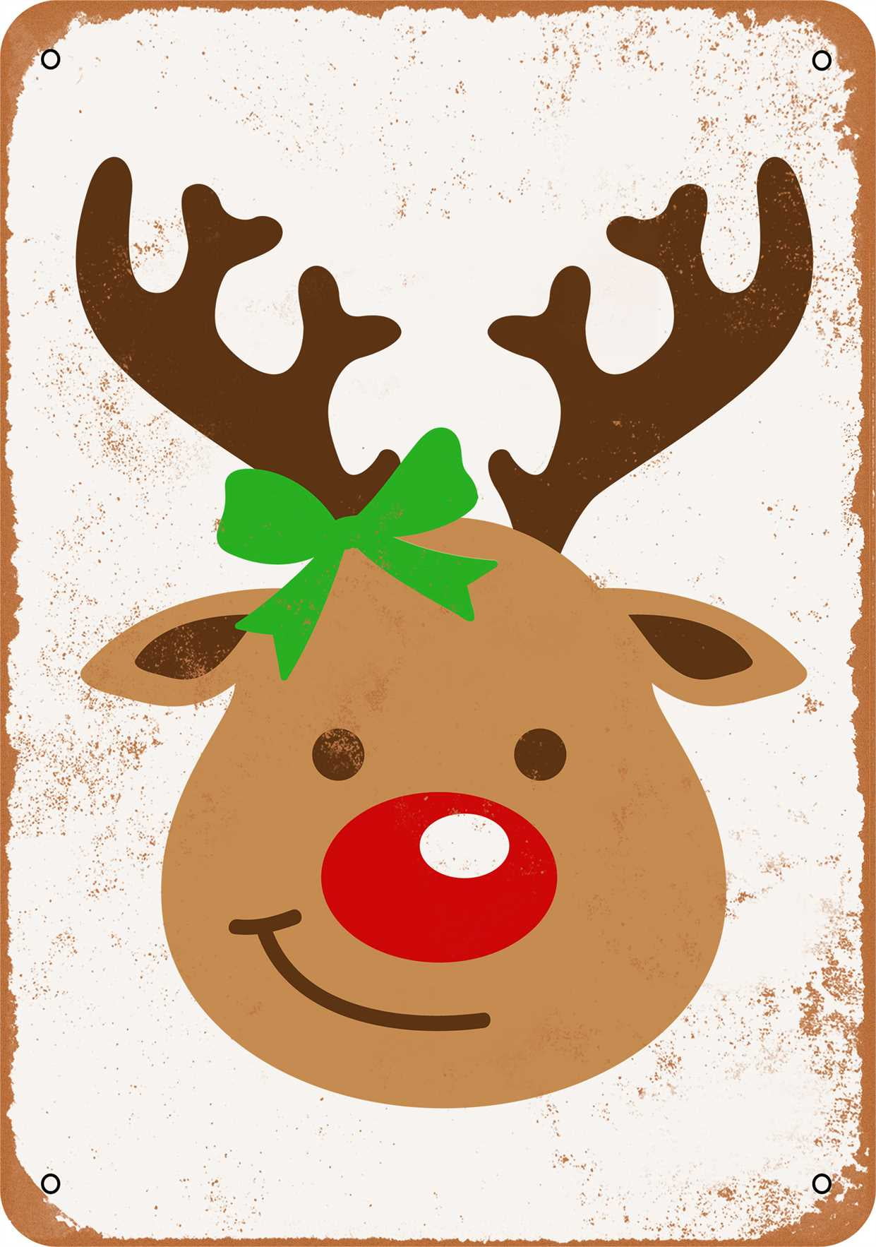 10 x 14 METAL SIGN - Reindeer Rudolph - Vintage Rusty Look - Walmart.com