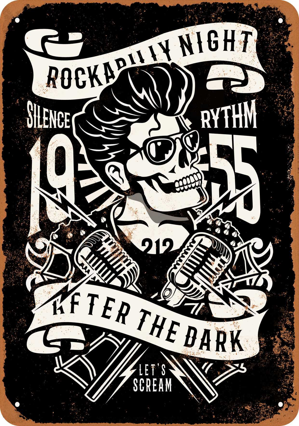 10 x 14 METAL SIGN - Rockabilly Night - Vintage Rusty Look - Walmart.com