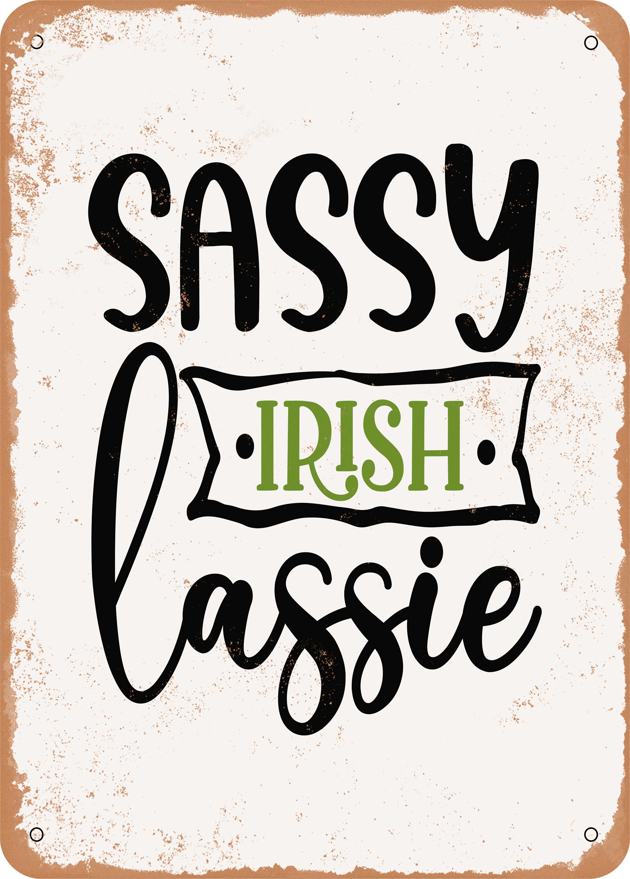 10 x 14 METAL SIGN - Sassy Irish Lassie - Vintage Rusty Look - Walmart.com