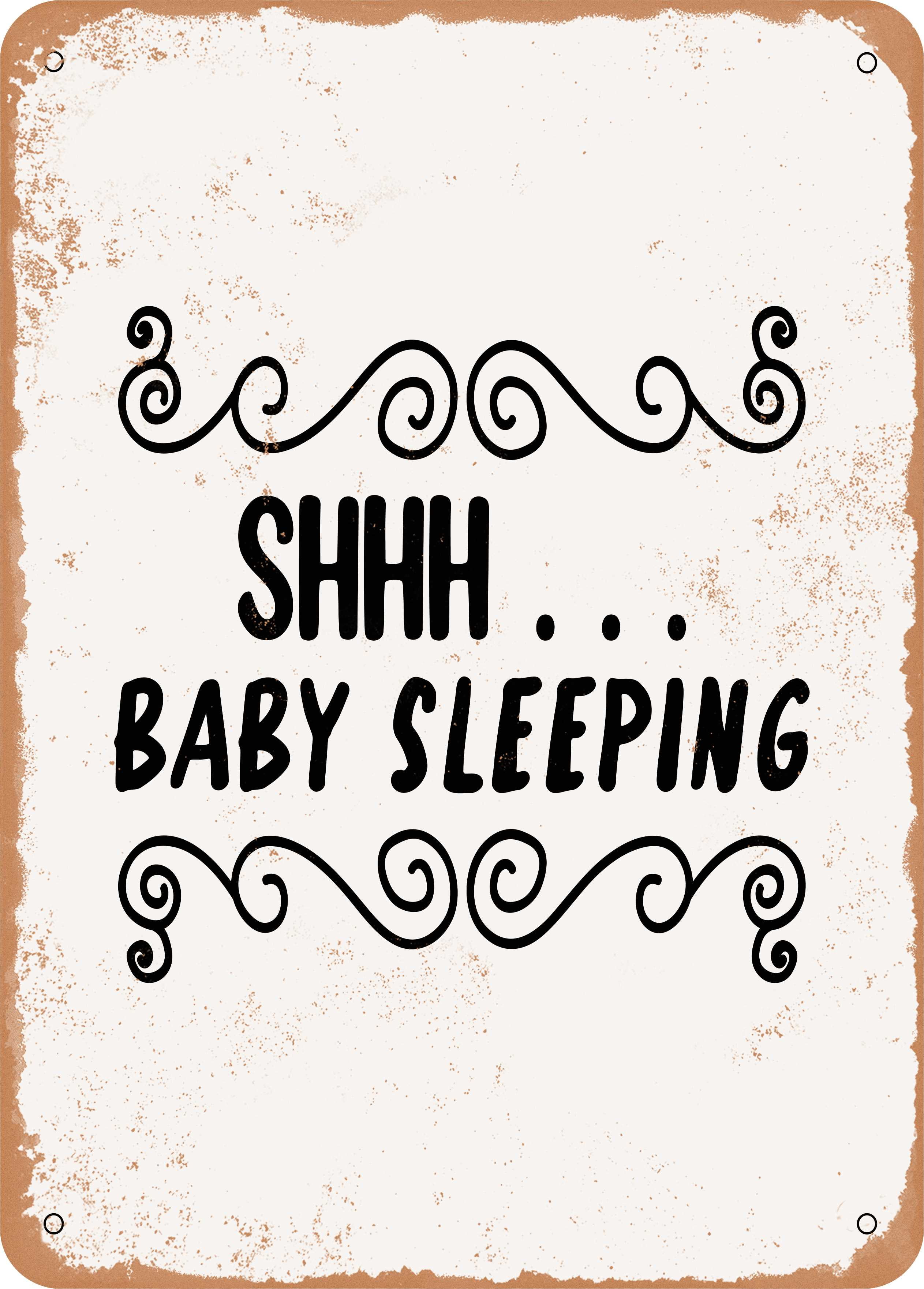 10 x 14 METAL SIGN - Shhh Baby Sleeping - Vintage Rusty Look - Walmart.com