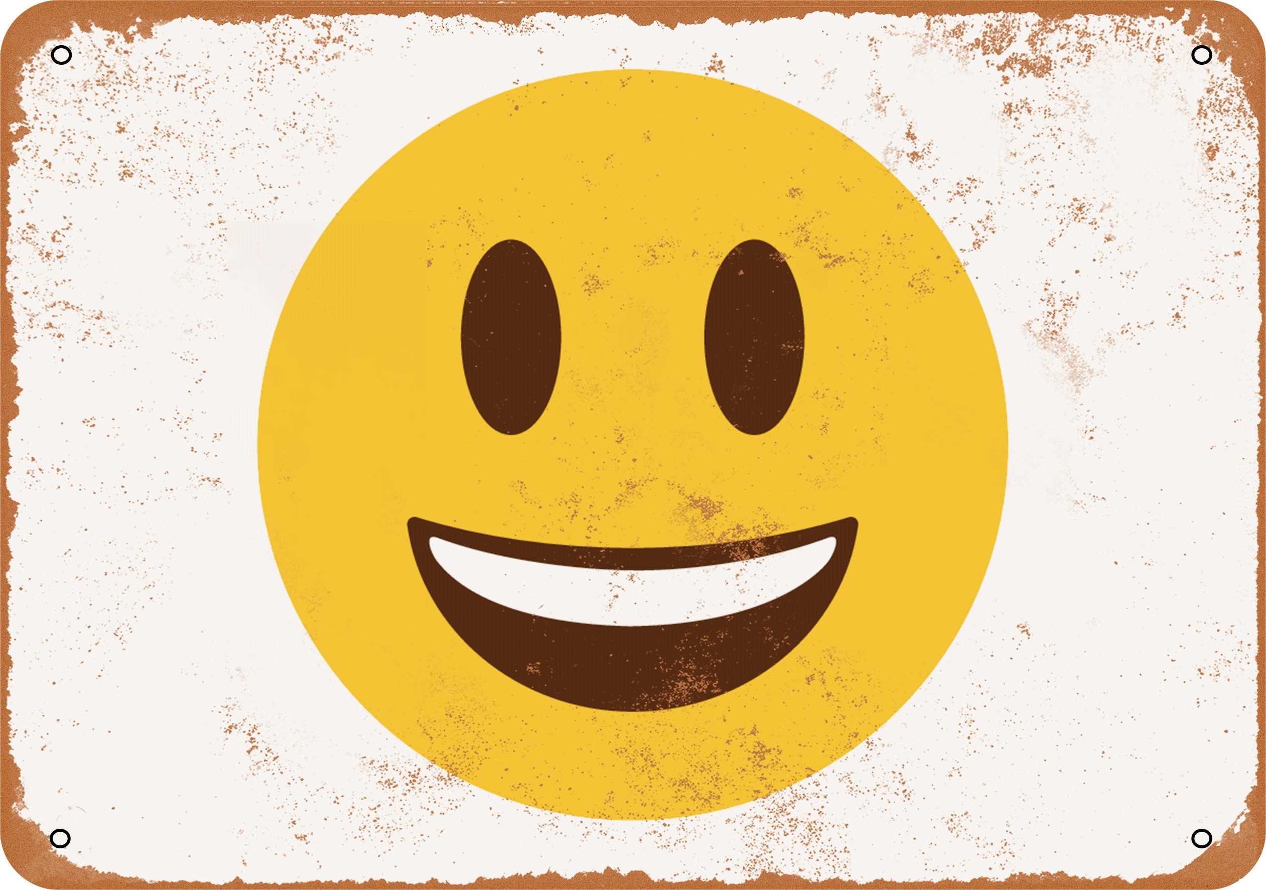 10 x 14 METAL SIGN - Smile Emoji - Vintage Rusty Look - Walmart.com