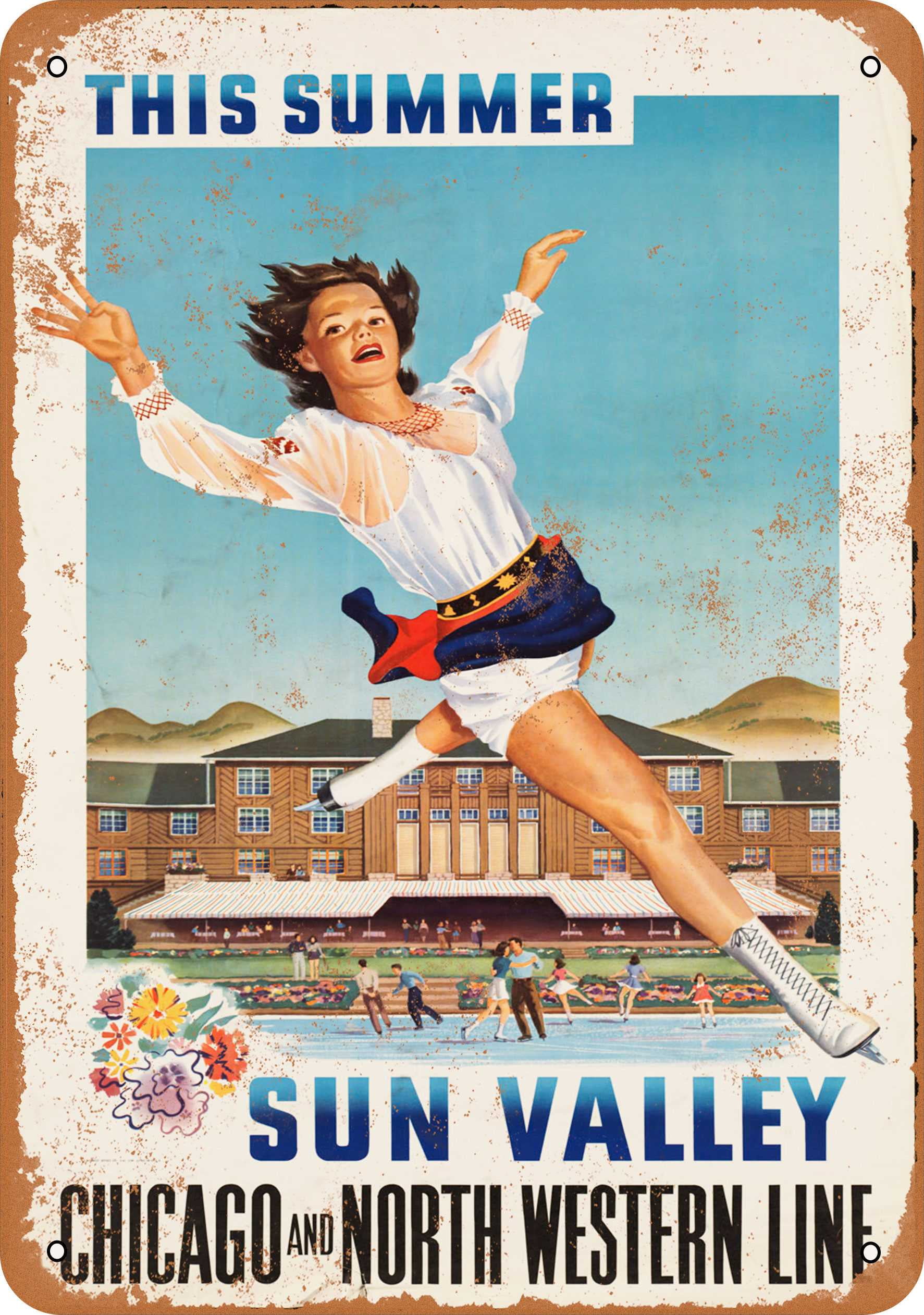 10 x 14 METAL SIGN - Sun Valley via Chicago & North Western - Vintage ...