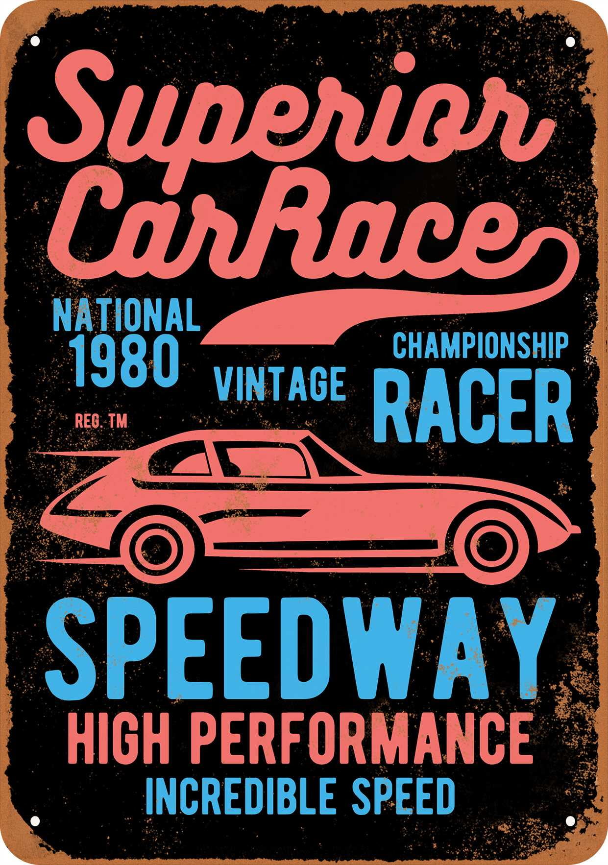 10 x 14 METAL SIGN - Superior Car Race Speedway (Dark Background ...