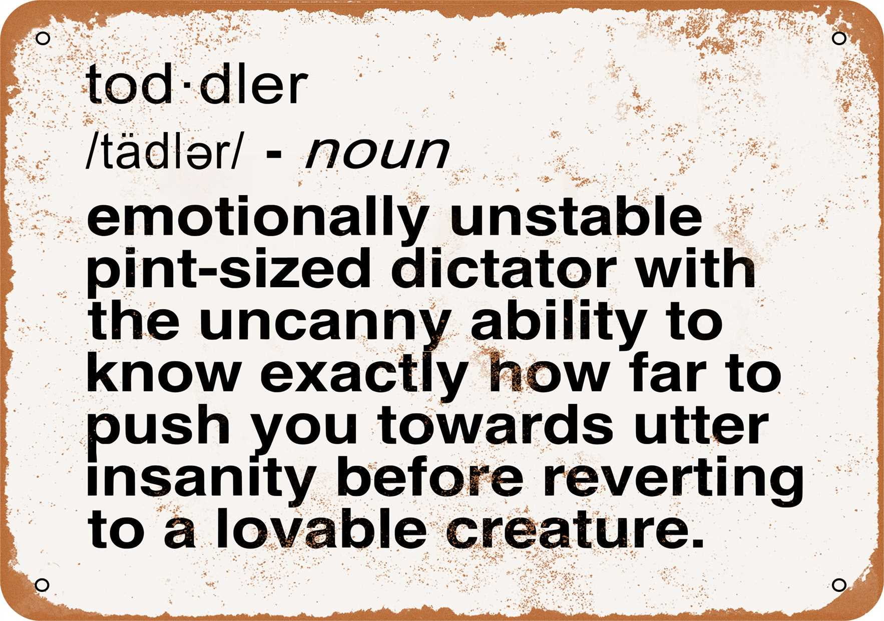 10 x 14 METAL SIGN - Toddler Definition - Vintage Rusty Look - Walmart.com