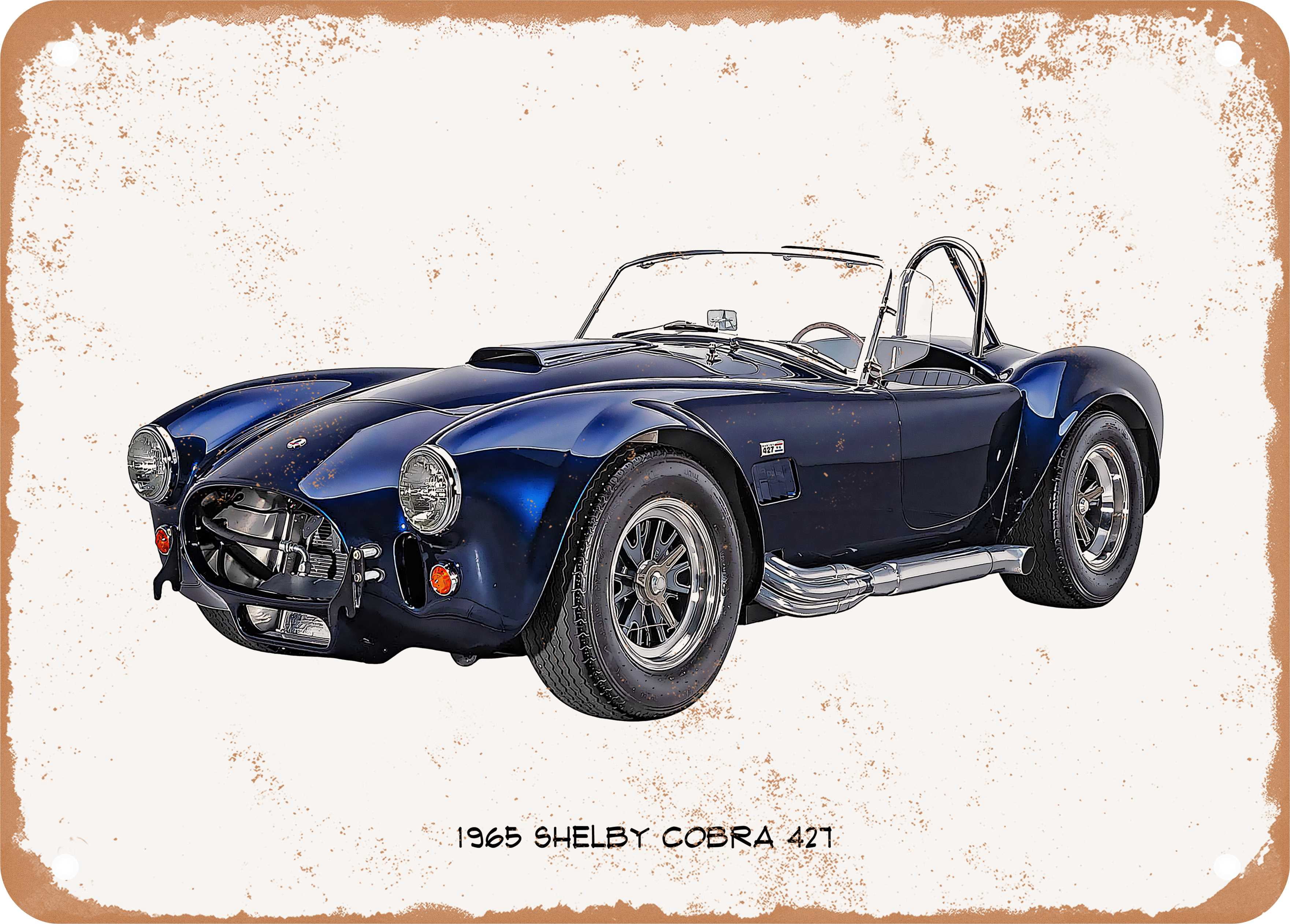 10 x 14 Metal Sign - 1965 Shelby Cobra 427 Oil Painting - Rusty Look ...