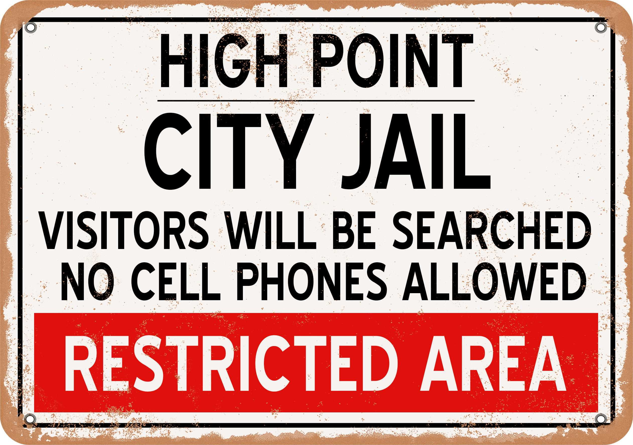 10 x 14 Metal Sign - City Jail of High Point Reproduction - Vintage ...