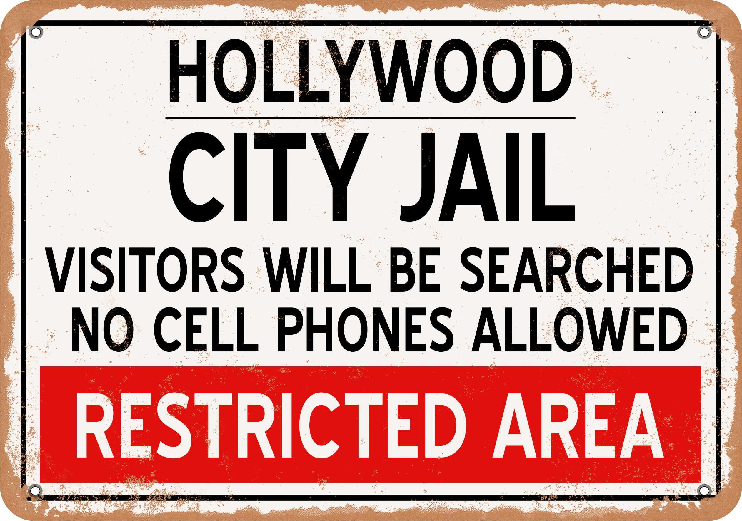 10 x 14 Metal Sign - City Jail of Hollywood Reproduction - Vintage ...