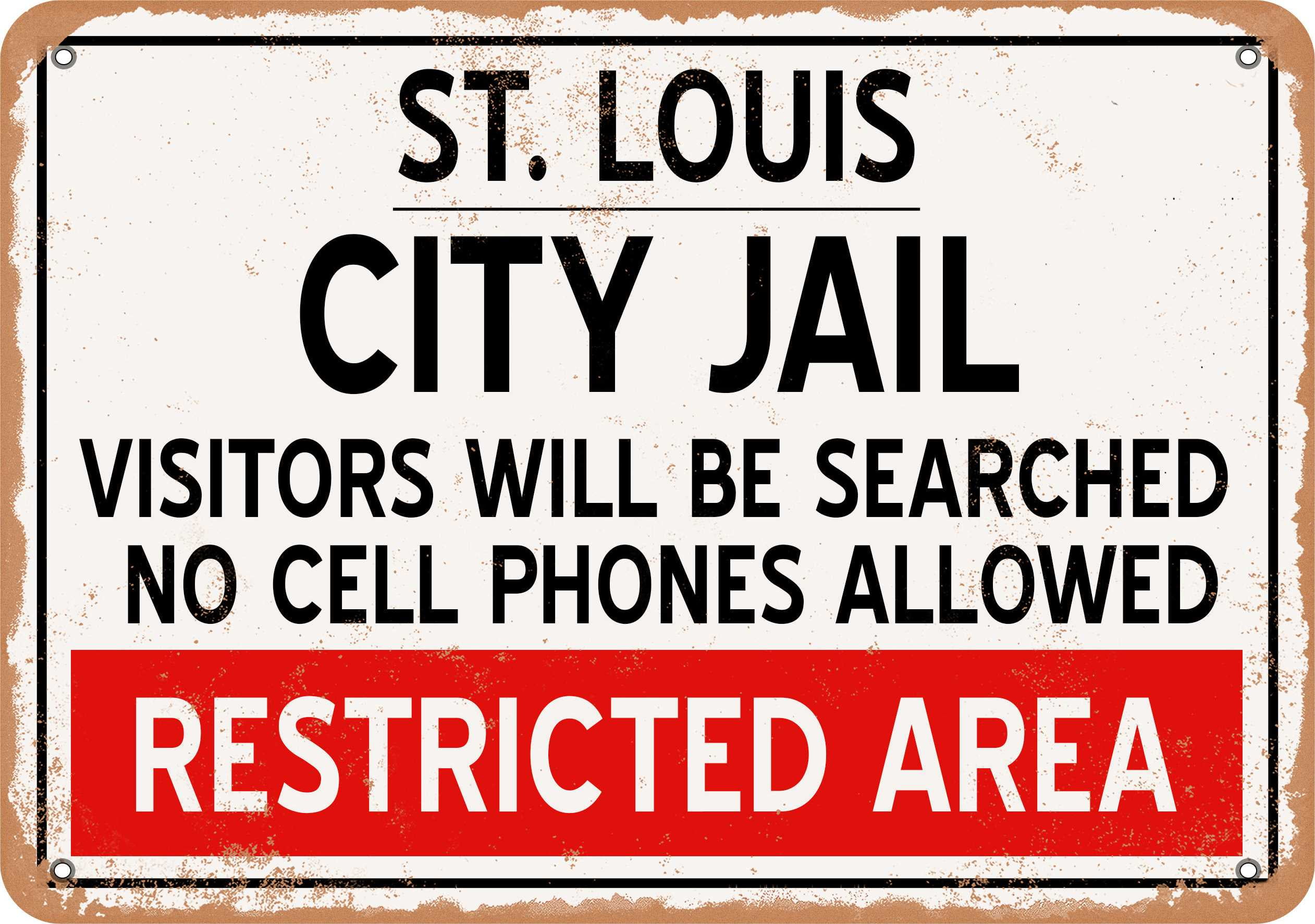 10 x 14 Metal Sign - City Jail of St. Louis Reproduction - Vintage ...