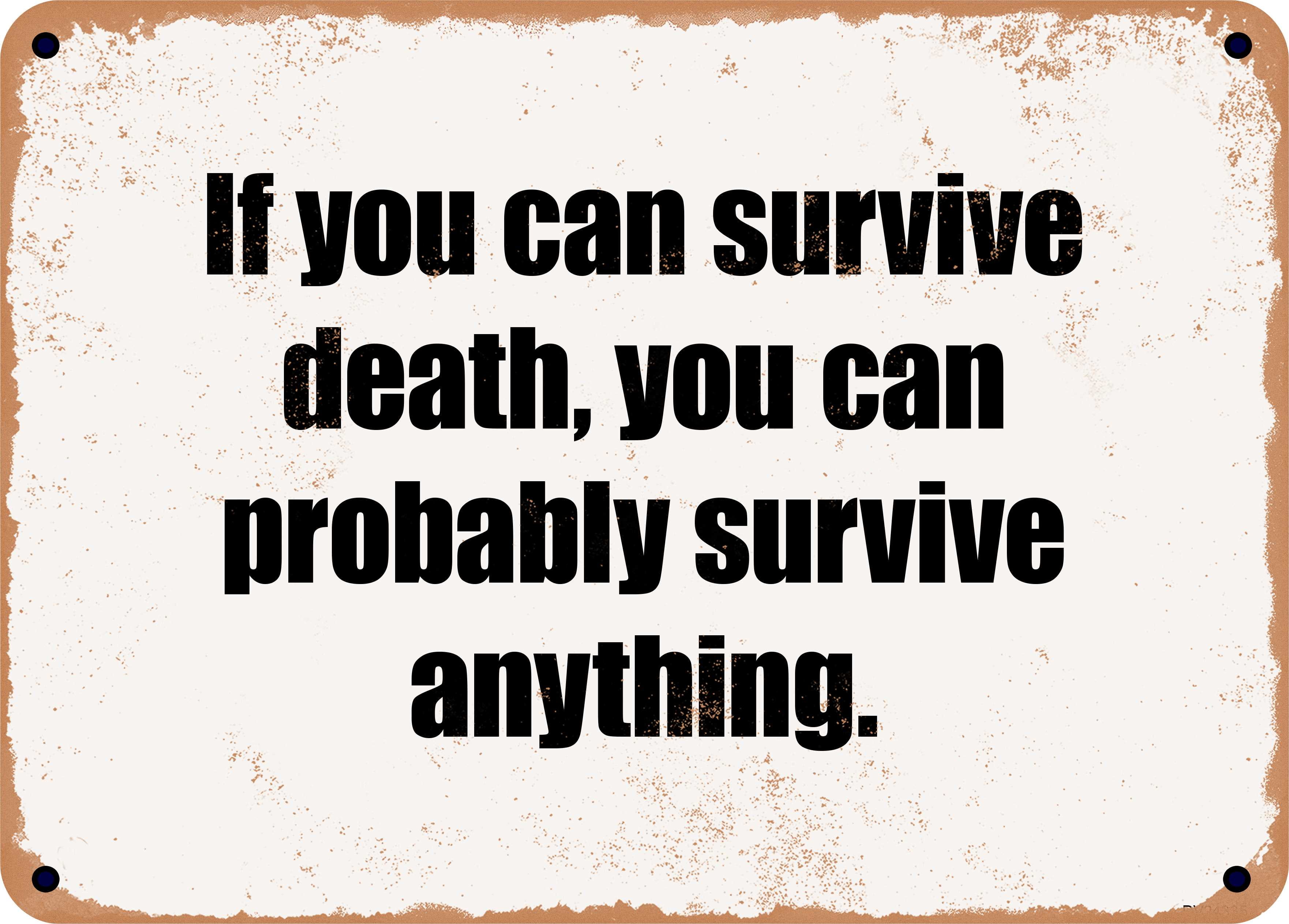 10 x 14 Metal Sign - If you can survive death, you can probably survive ...