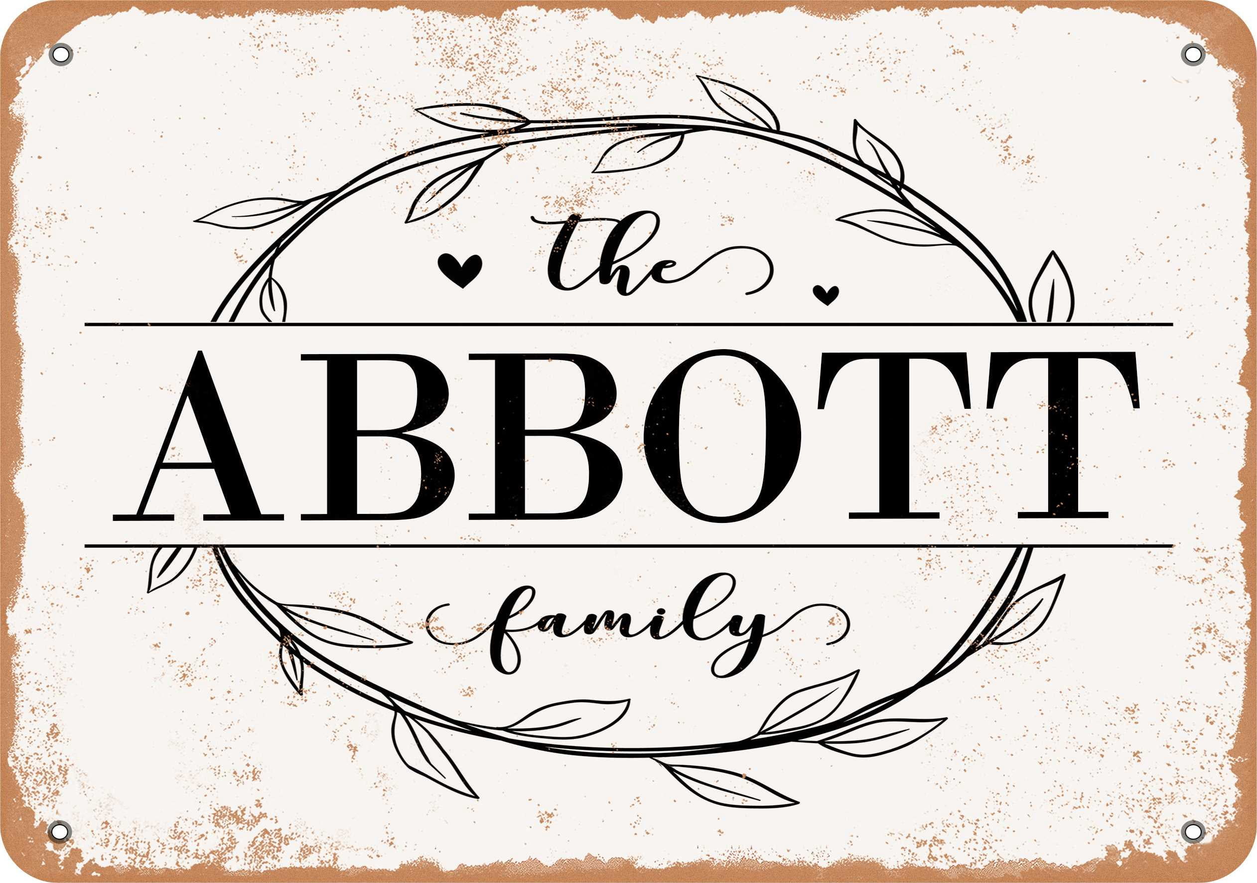 10 x 14 Metal Sign - The Abbott Family (Style 1) - Vintage Rusty Look ...