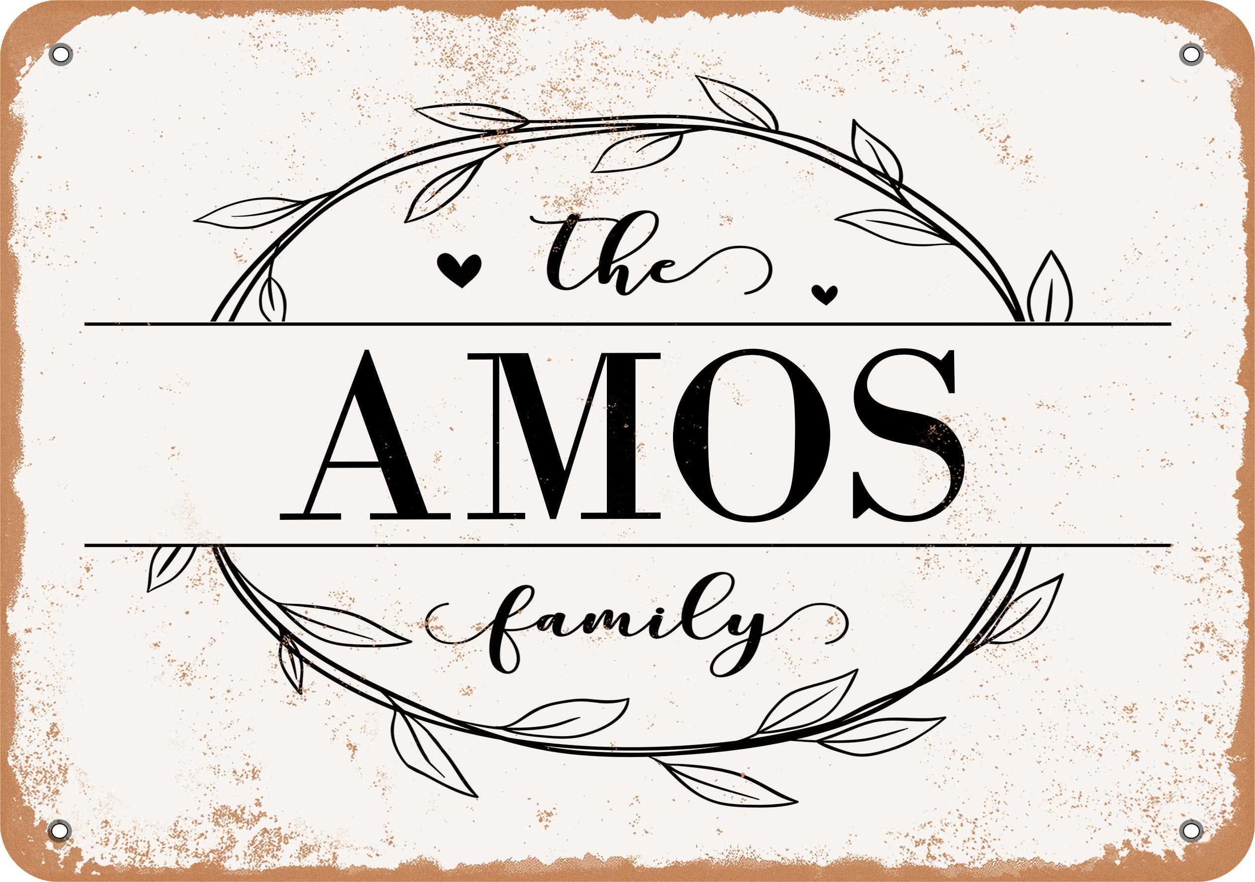 10 x 14 Metal Sign - The Amos Family (Style 1) - Vintage Rusty Look ...