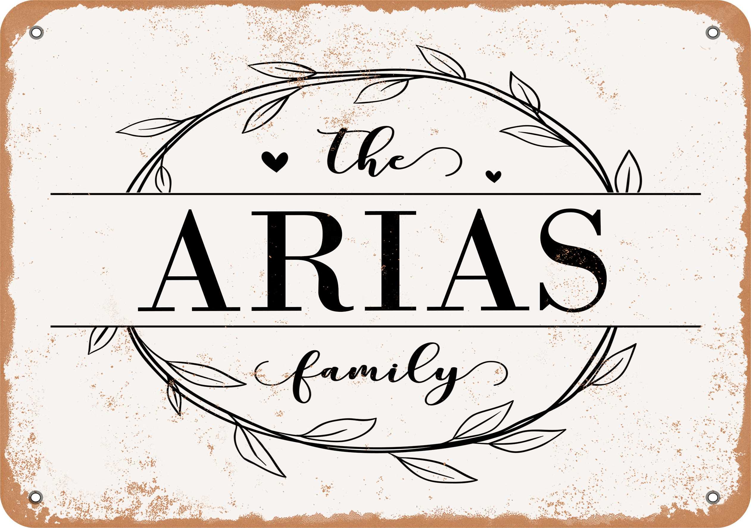 10 x 14 Metal Sign - The Arias Family (Style 1) - Vintage Rusty Look ...