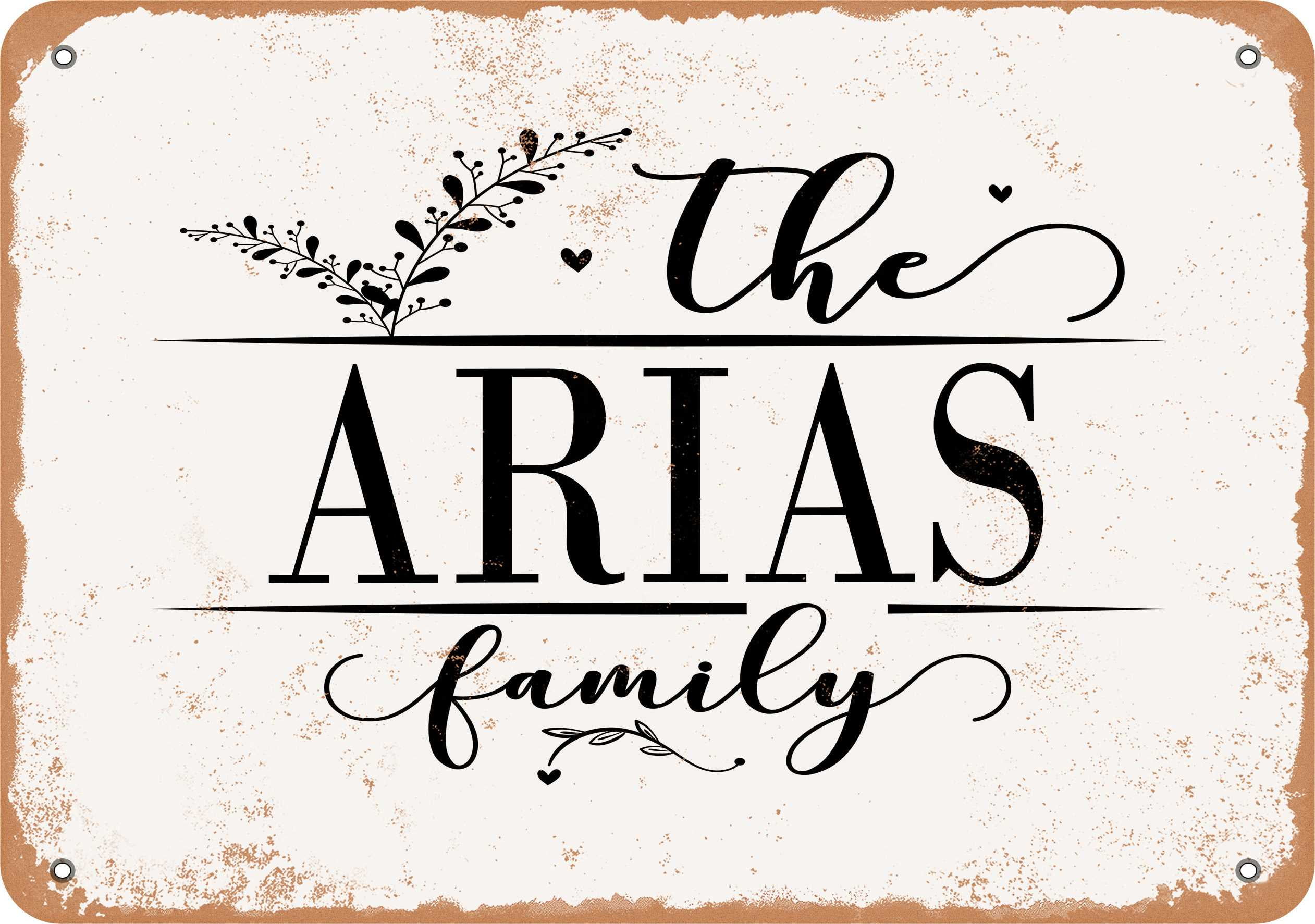10 x 14 Metal Sign - The Arias Family (Style 2) - Vintage Rusty Look ...