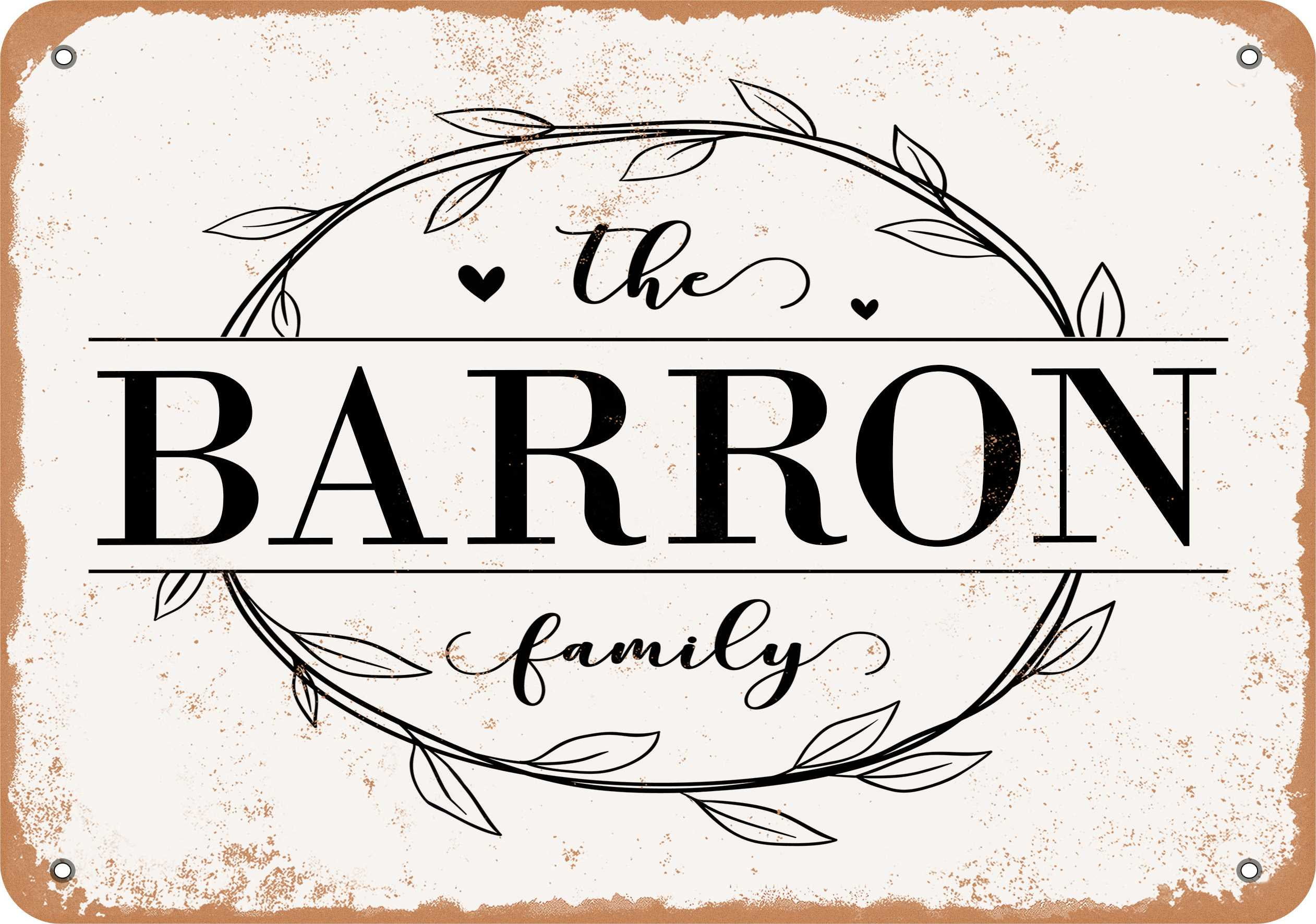10 x 14 Metal Sign - The Barron Family (Style 1) - Vintage Rusty Look ...