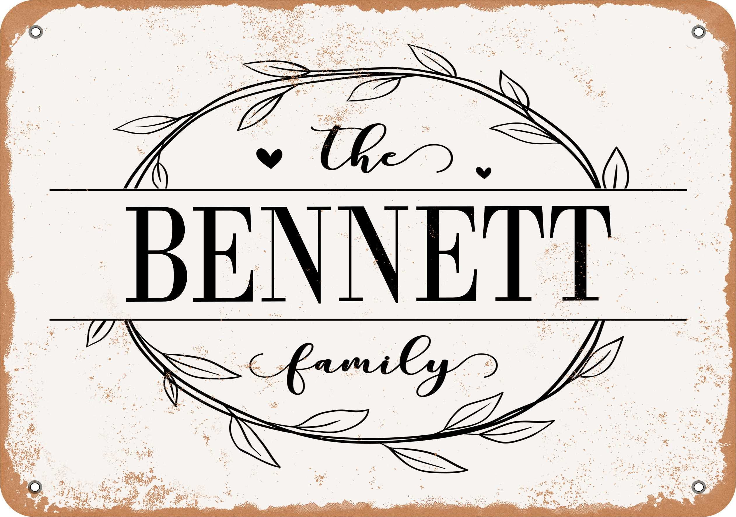 10 x 14 Metal Sign - The Bennett Family (Style 1) - Vintage Rusty Look ...