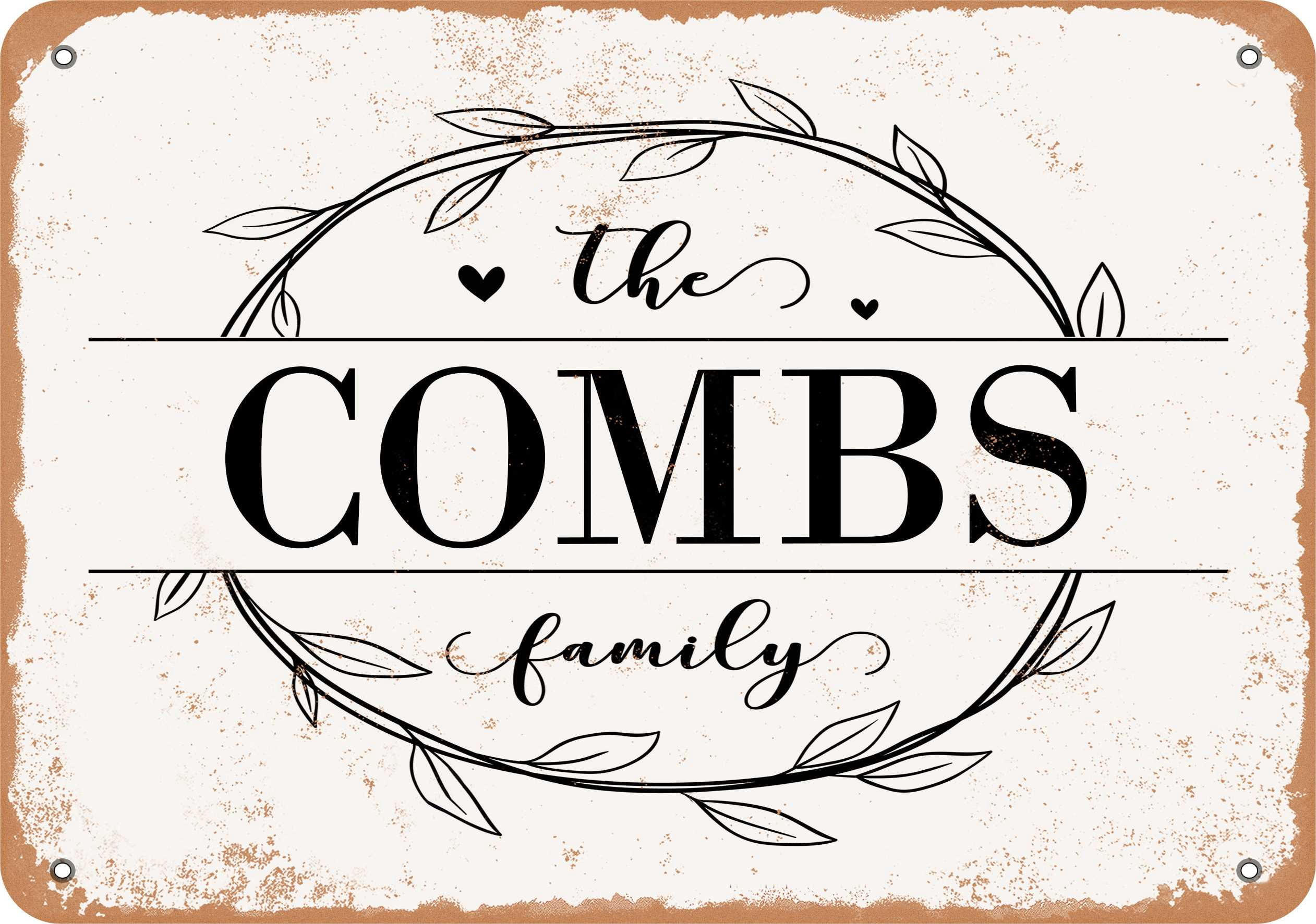 10 x 14 Metal Sign - The Combs Family (Style 1) - Vintage Rusty Look ...