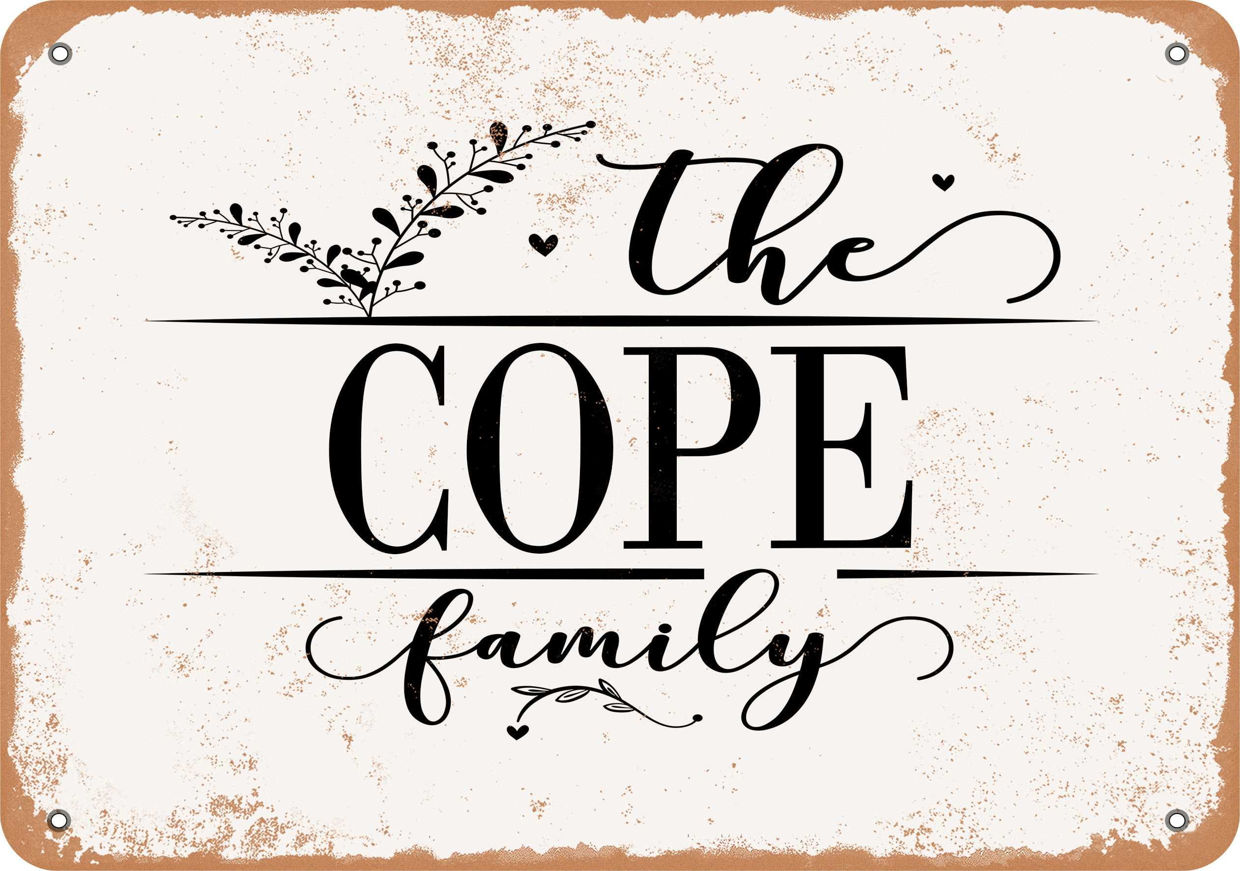 10 x 14 Metal Sign - The Cope Family (Style 2) - Vintage Rusty Look ...