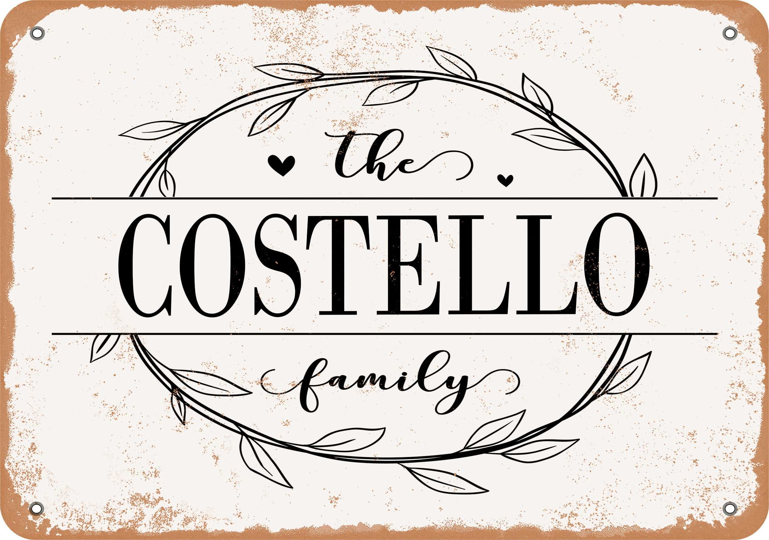 10 x 14 Metal Sign - The Costello Family (Style 1) - Vintage Rusty Look ...