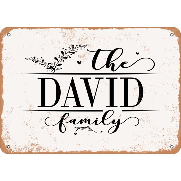 10 x 14 Metal Sign - The David Family (Style 2) - Vintage Rusty Look ...