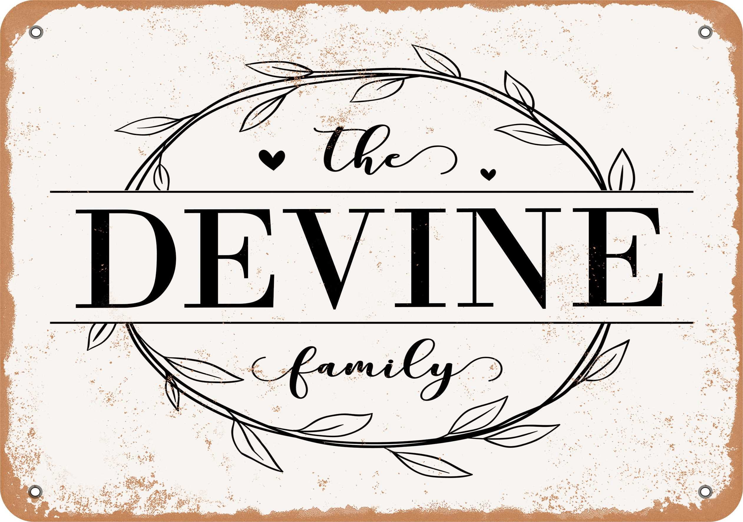 10 x 14 Metal Sign - The Devine Family (Style 1) - Vintage Rusty Look ...