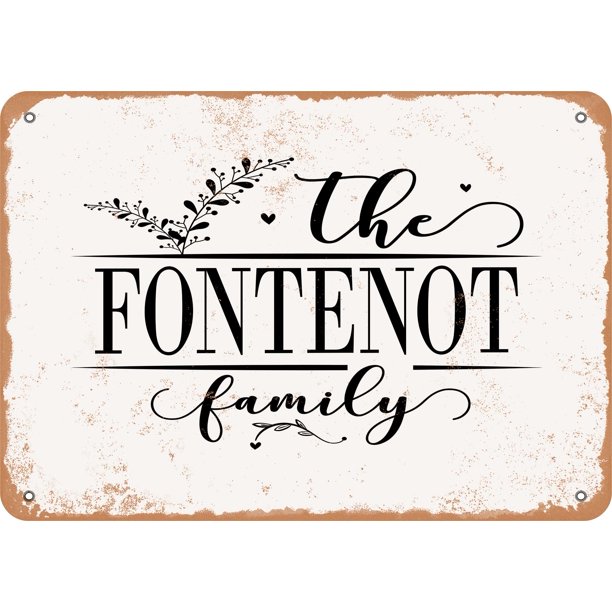 10 x 14 Metal Sign - The Fontenot Family (Style 2) - Vintage Rusty Look - Walmart Business Supplies
