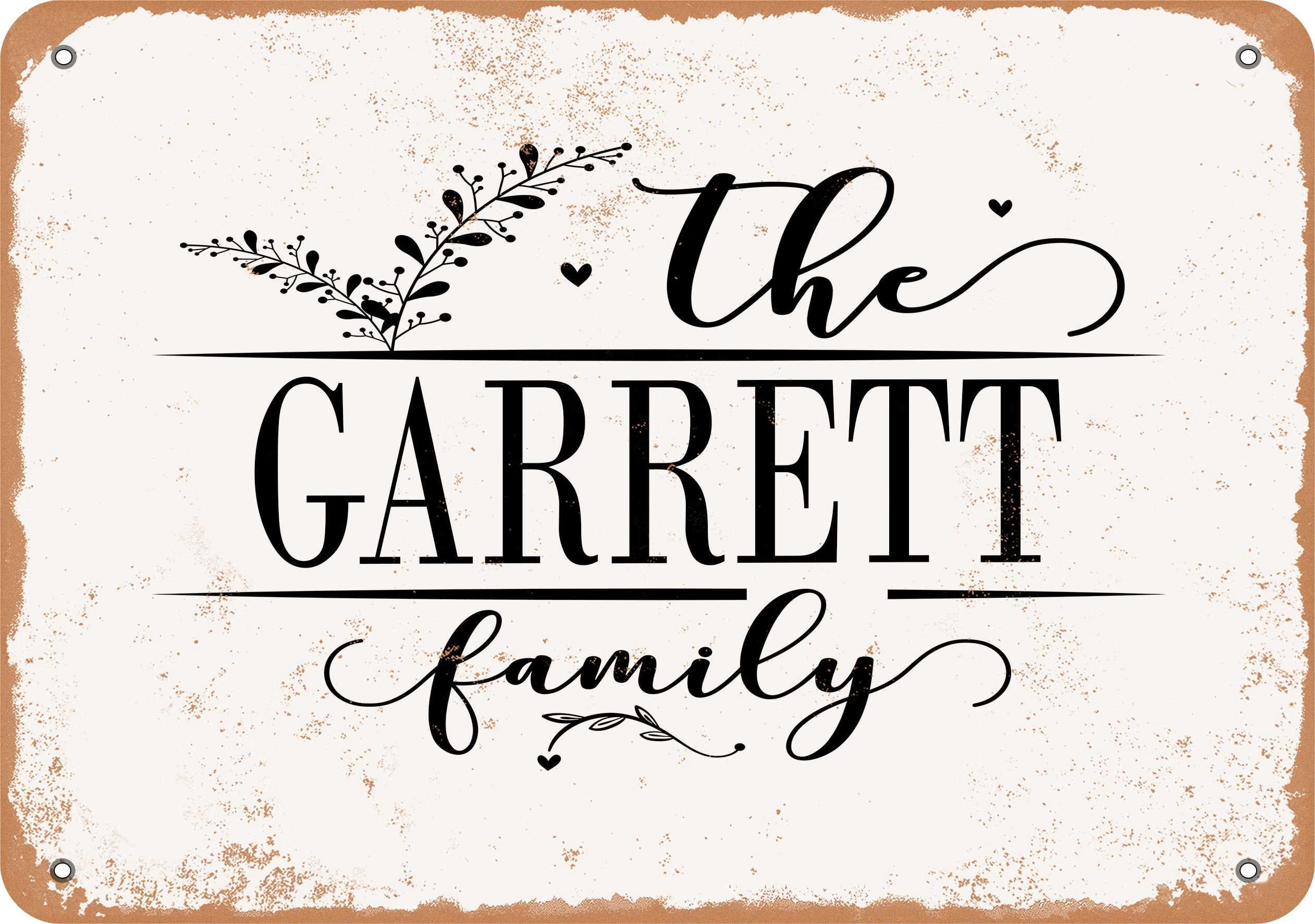 10 x 14 Metal Sign - The Garrett Family (Style 2) - Vintage Rusty Look ...