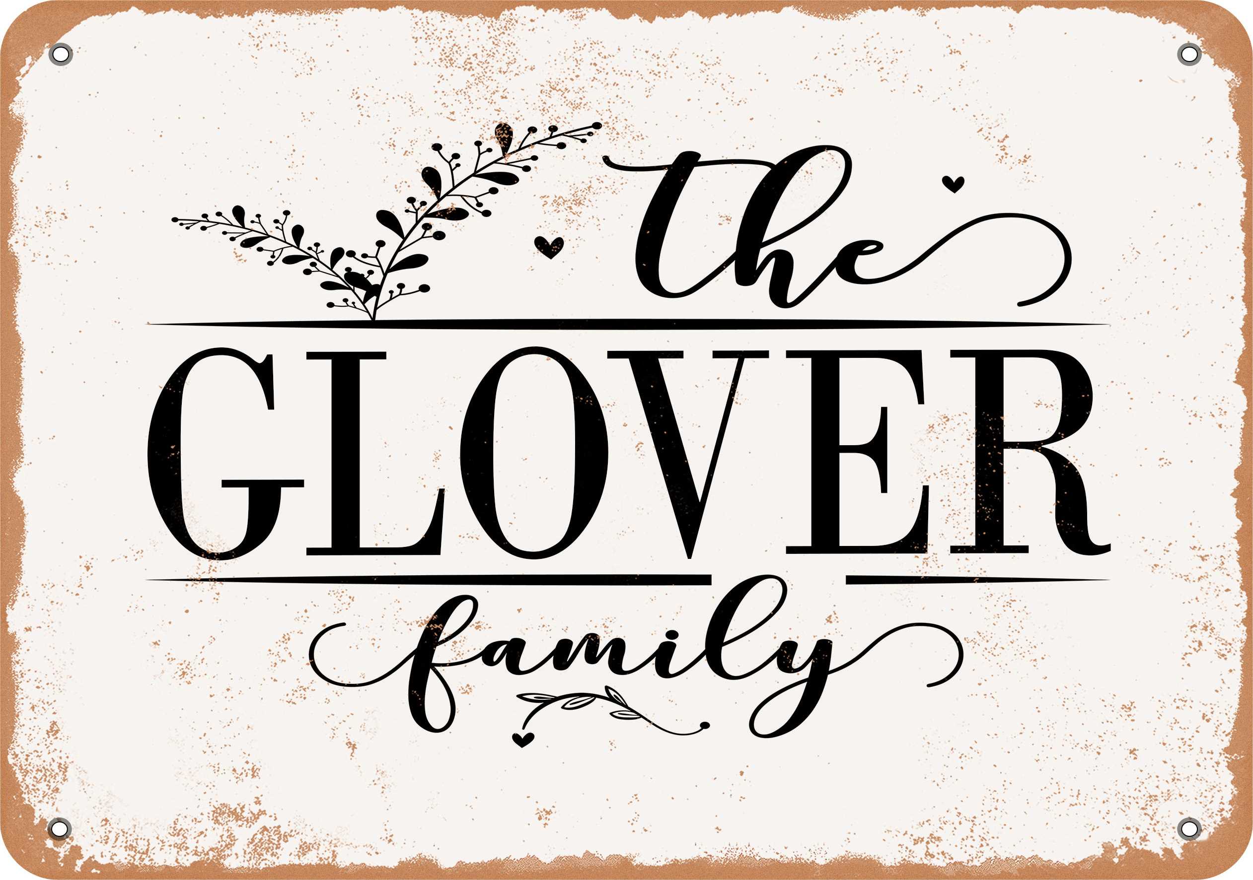 10 x 14 Metal Sign - The Glover Family (Style 2) - Vintage Rusty Look ...