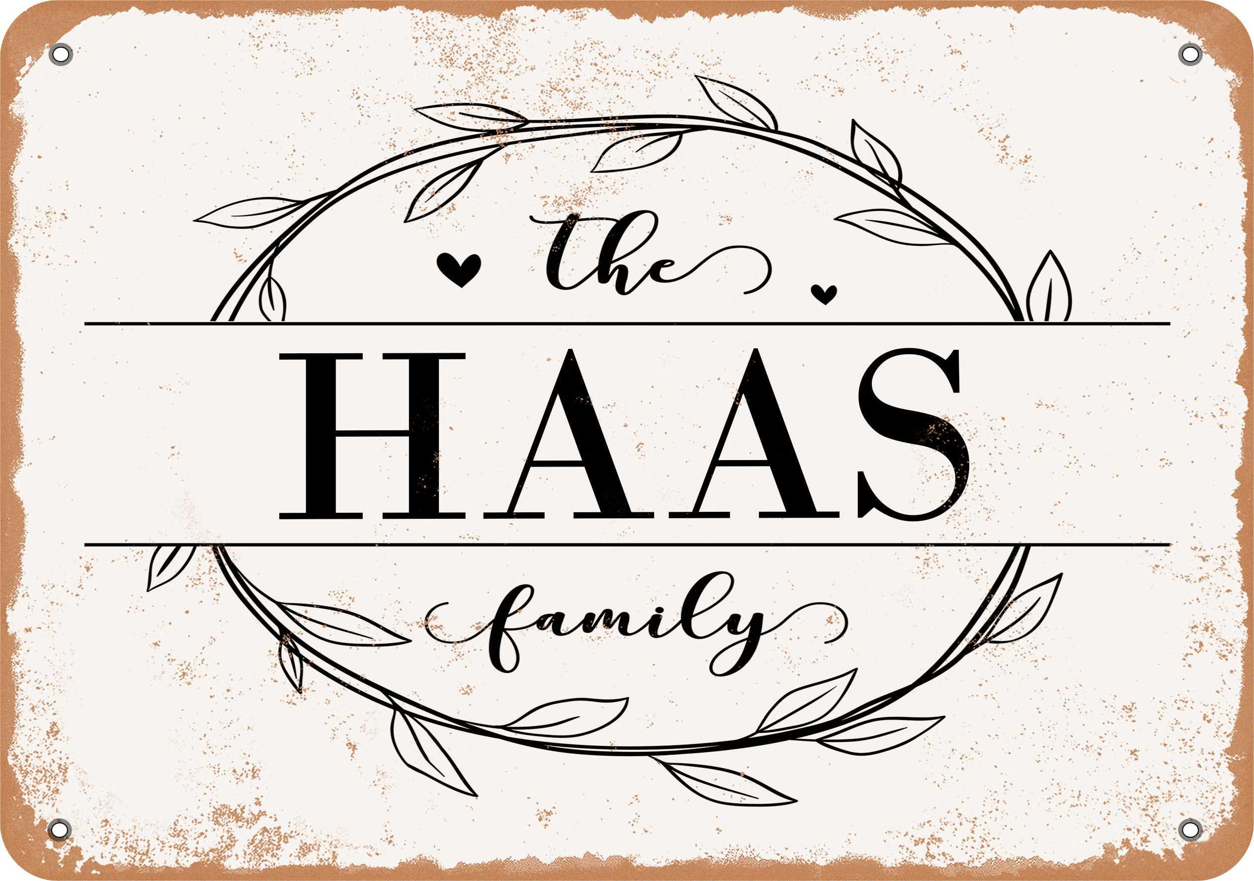 10 x 14 Metal Sign - The Haas Family (Style 1) - Vintage Rusty Look ...