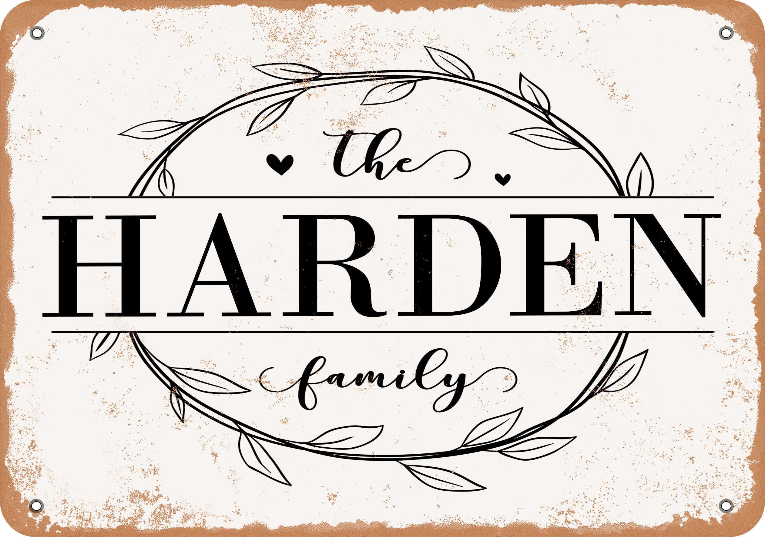 10 x 14 Metal Sign - The Harden Family (Style 1) - Vintage Rusty Look ...