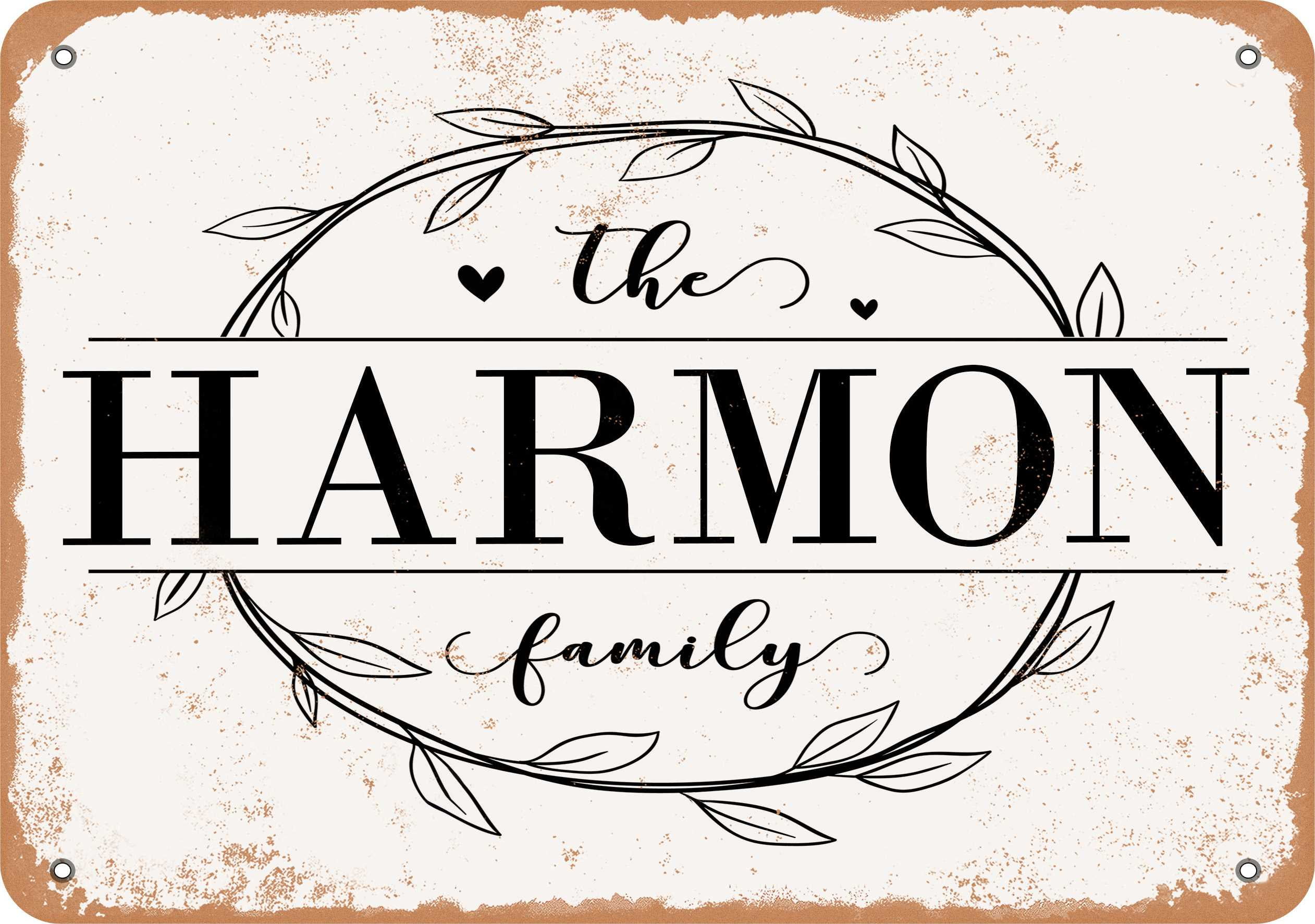 10 x 14 Metal Sign - The Harmon Family (Style 1) - Vintage Rusty Look ...
