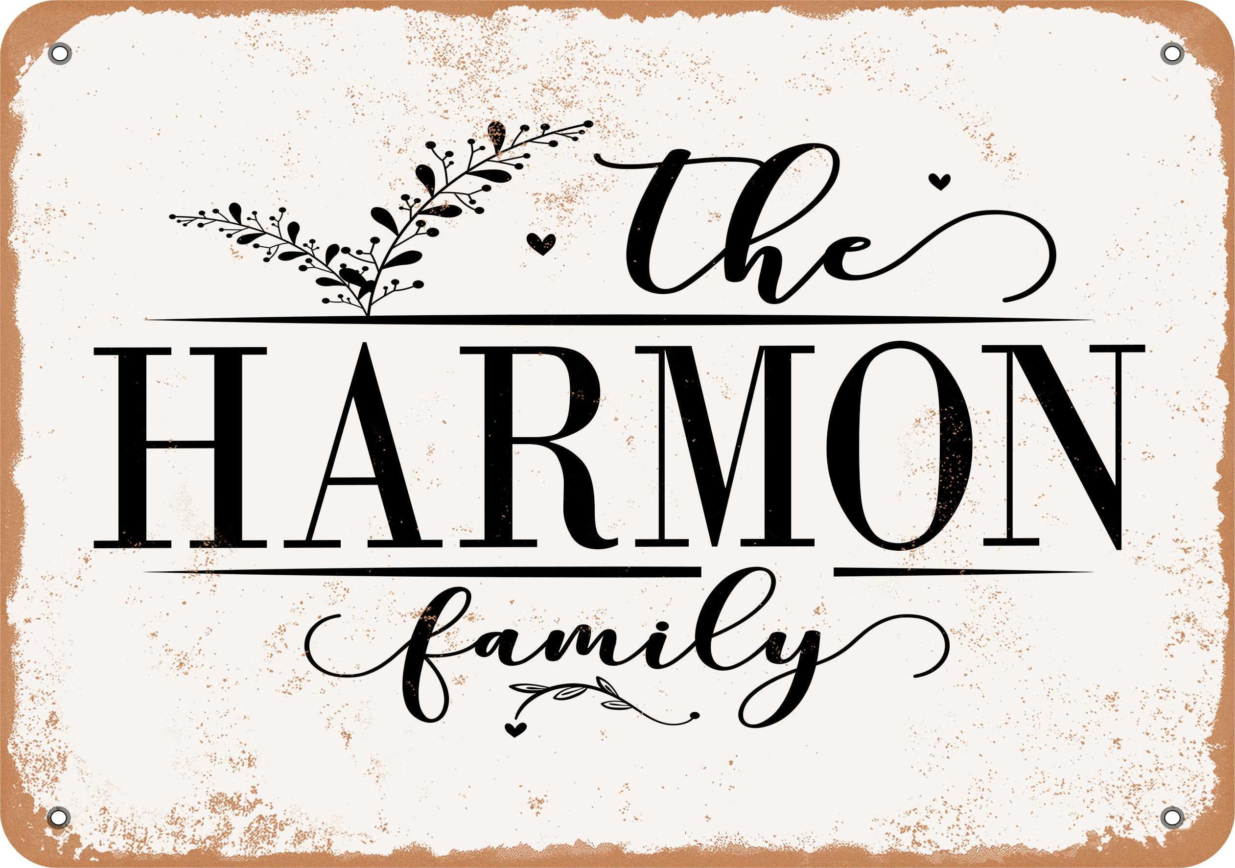 10 x 14 Metal Sign - The Harmon Family (Style 2) - Vintage Rusty Look ...