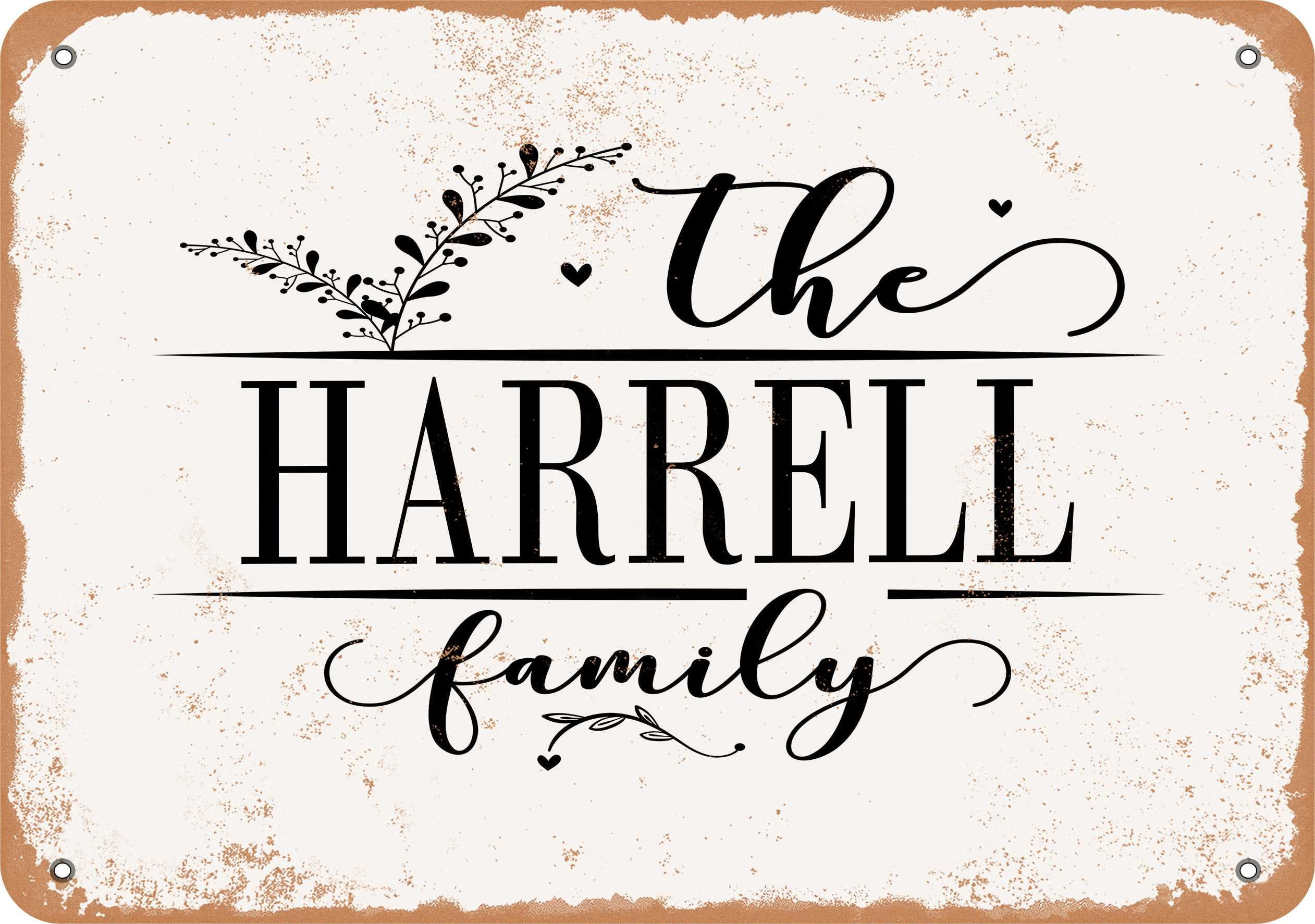10 x 14 Metal Sign - The Harrell Family (Style 2) - Vintage Rusty Look ...