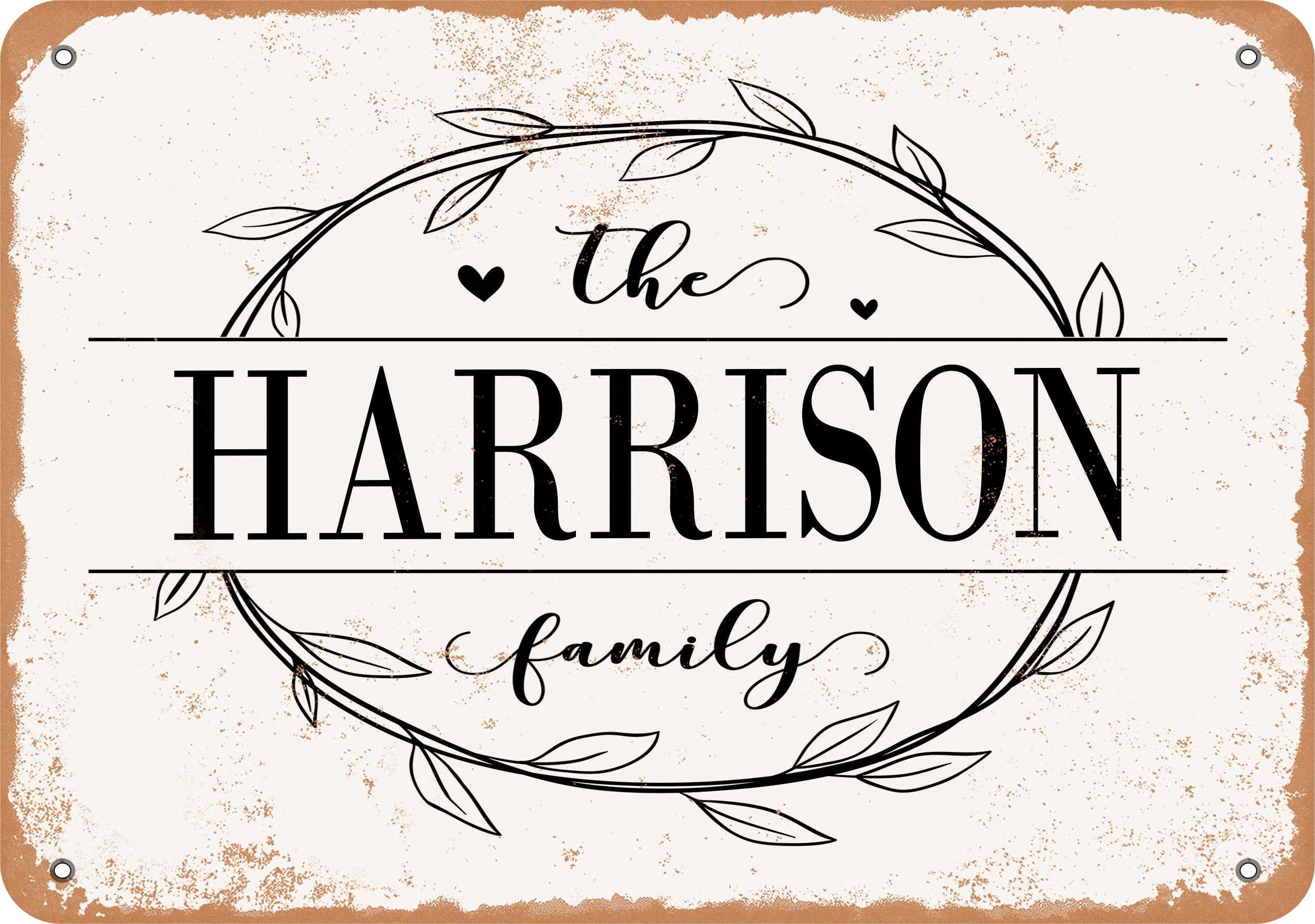 10 x 14 Metal Sign - The Harrison Family (Style 1) - Vintage Rusty Look ...