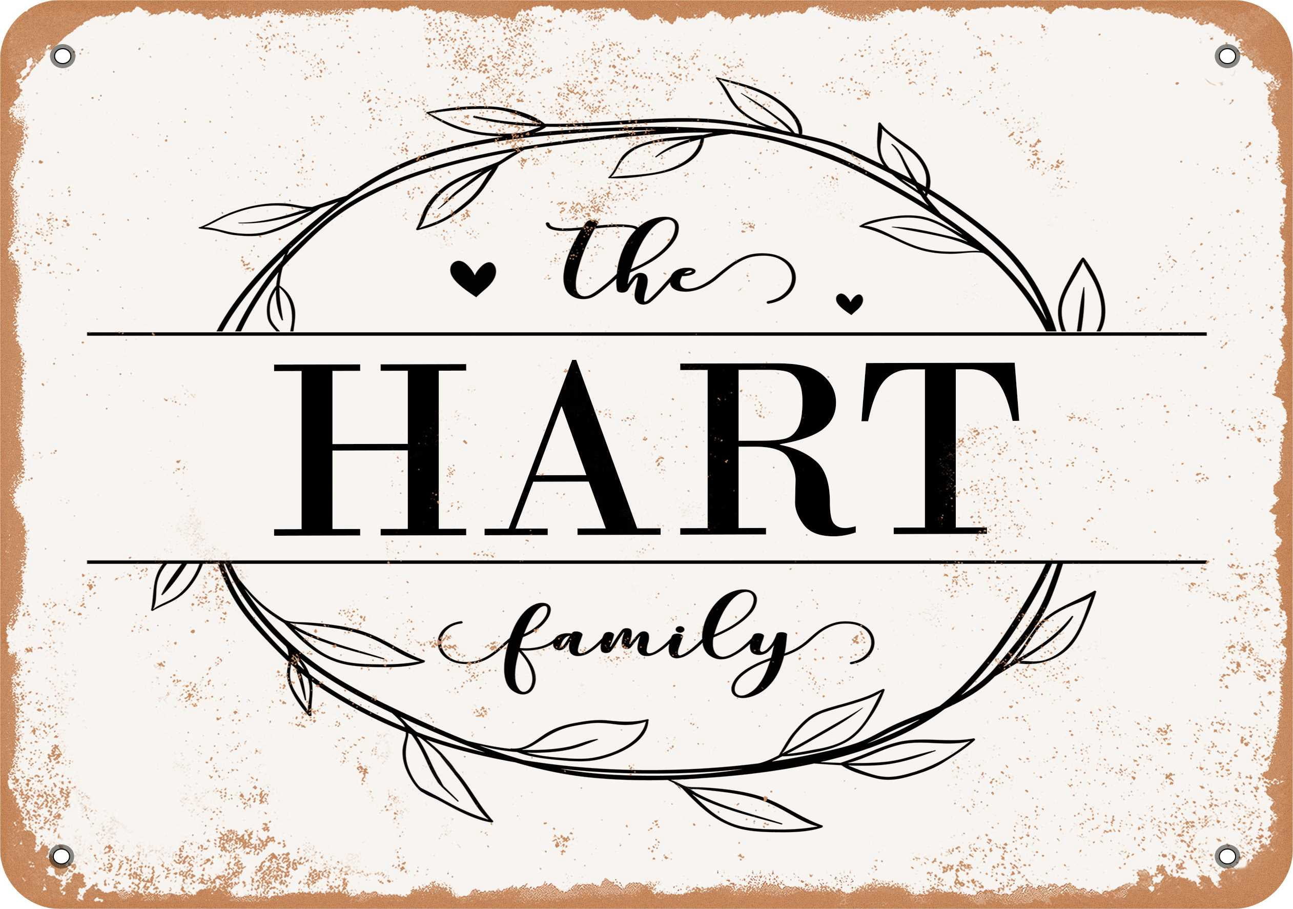 10 x 14 Metal Sign - The Hart Family (Style 1) - Vintage Rusty Look ...