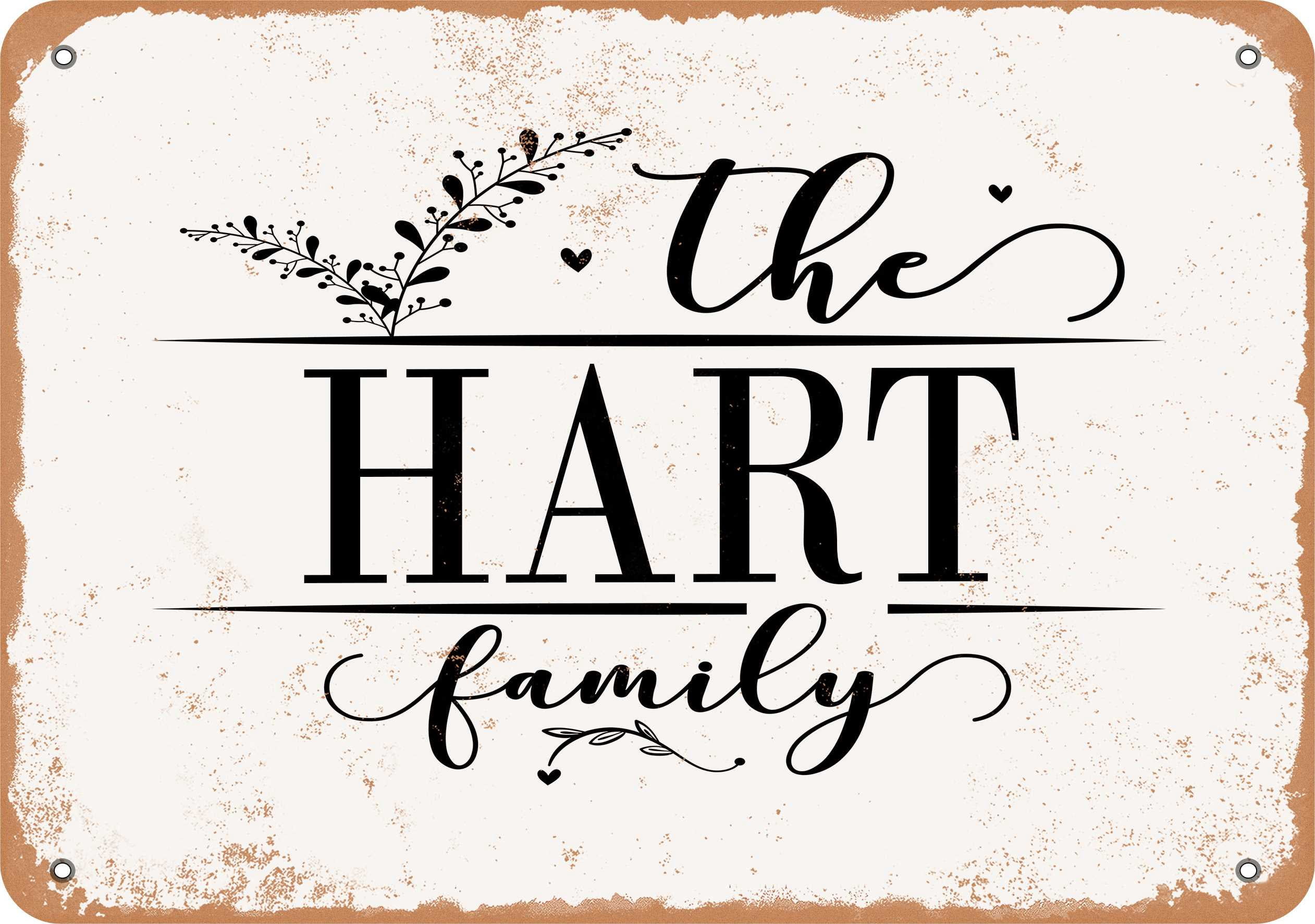 10 x 14 Metal Sign - The Hart Family (Style 2) - Vintage Rusty Look ...