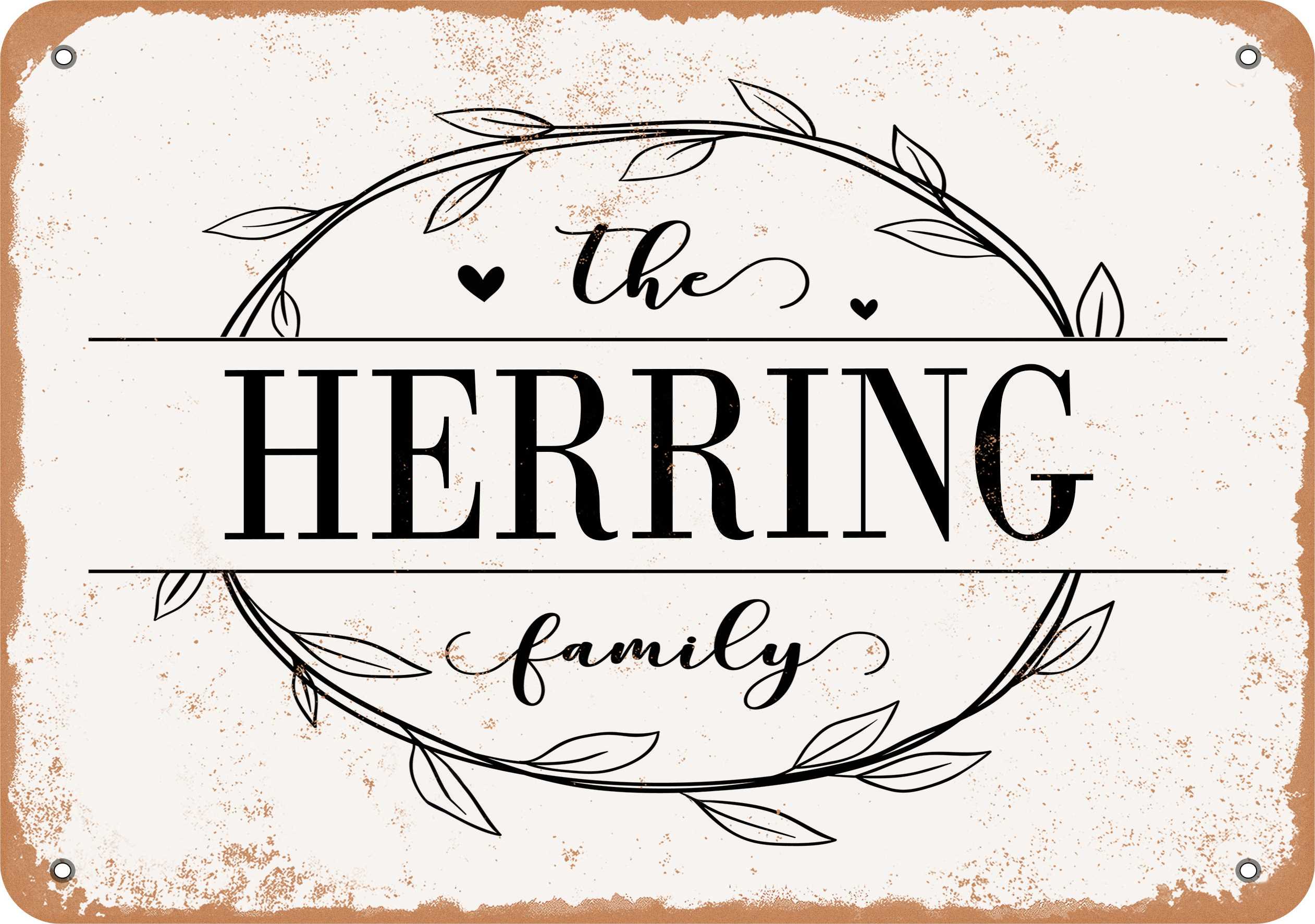 10 x 14 Metal Sign - The Herring Family (Style 1) - Vintage Rusty Look ...