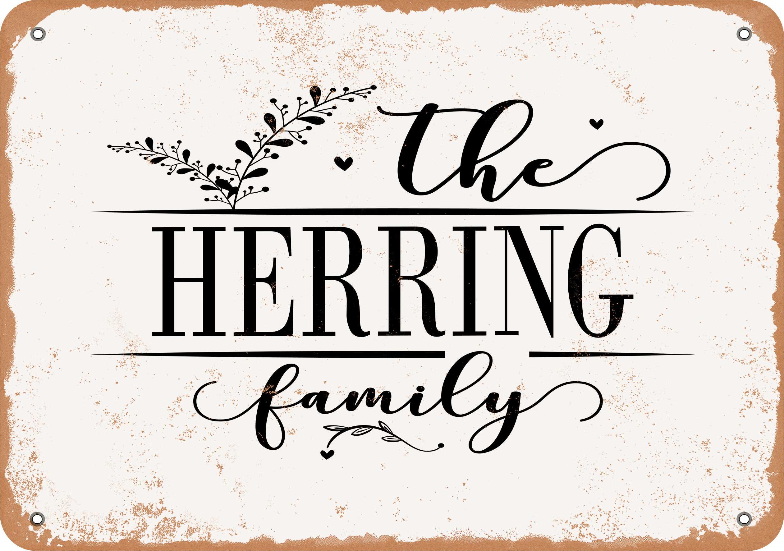 10 x 14 Metal Sign - The Herring Family (Style 2) - Vintage Rusty Look ...