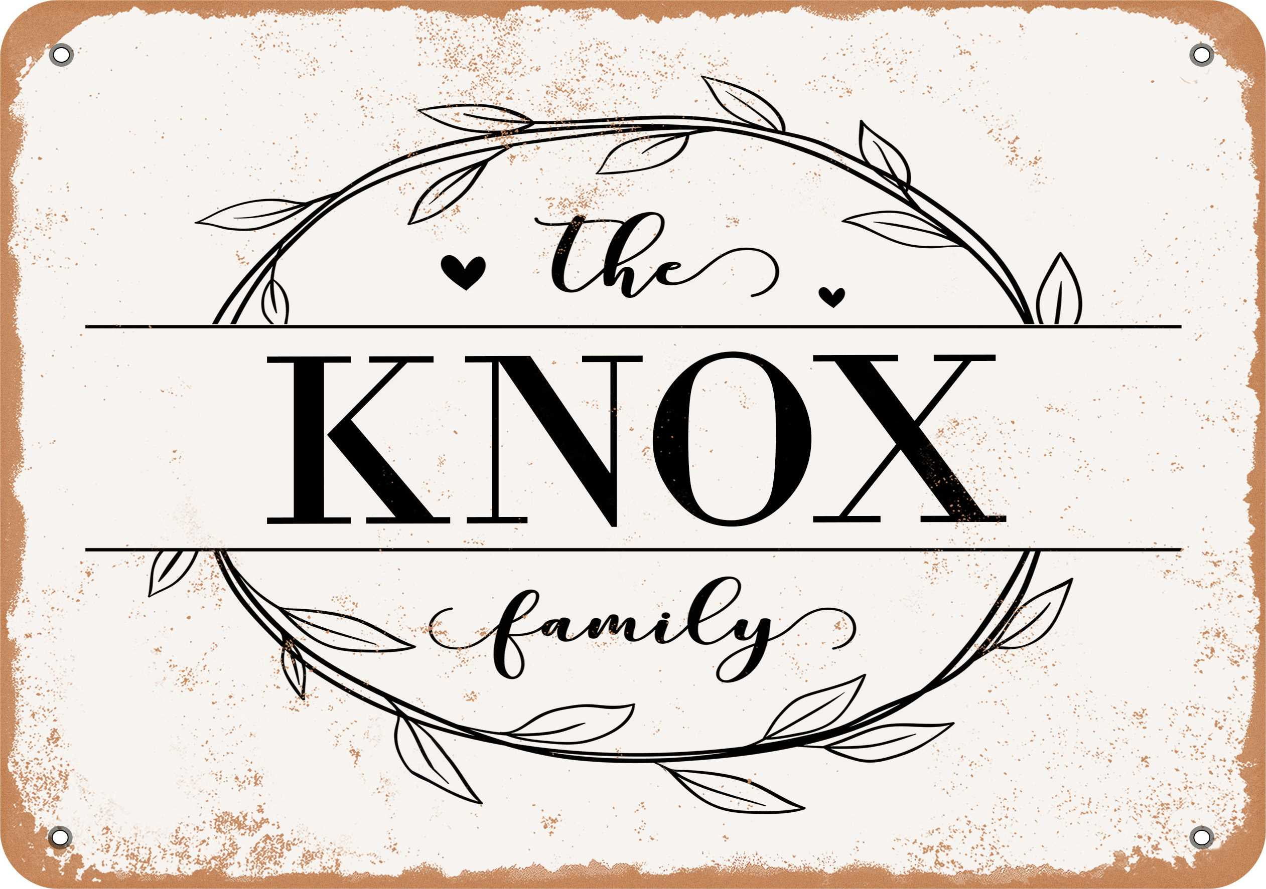 10 x 14 Metal Sign - The Knox Family (Style 1) - Vintage Rusty Look ...