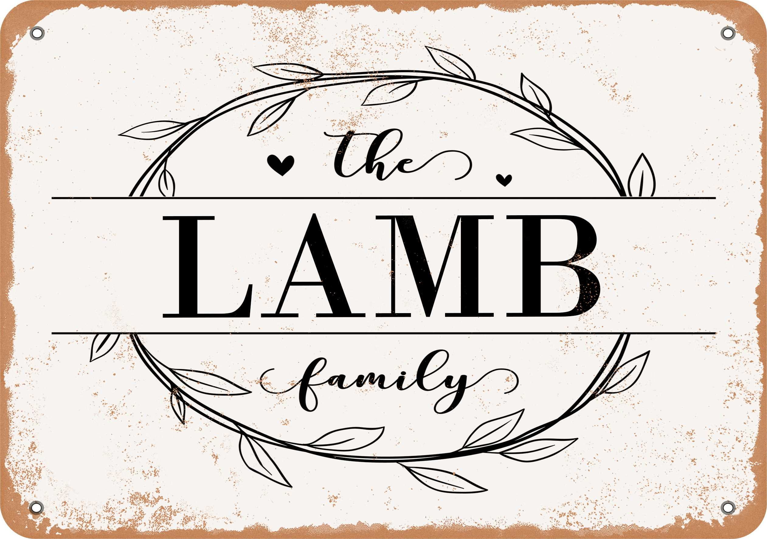 10 x 14 Metal Sign - The Lamb Family (Style 1) - Vintage Rusty Look ...