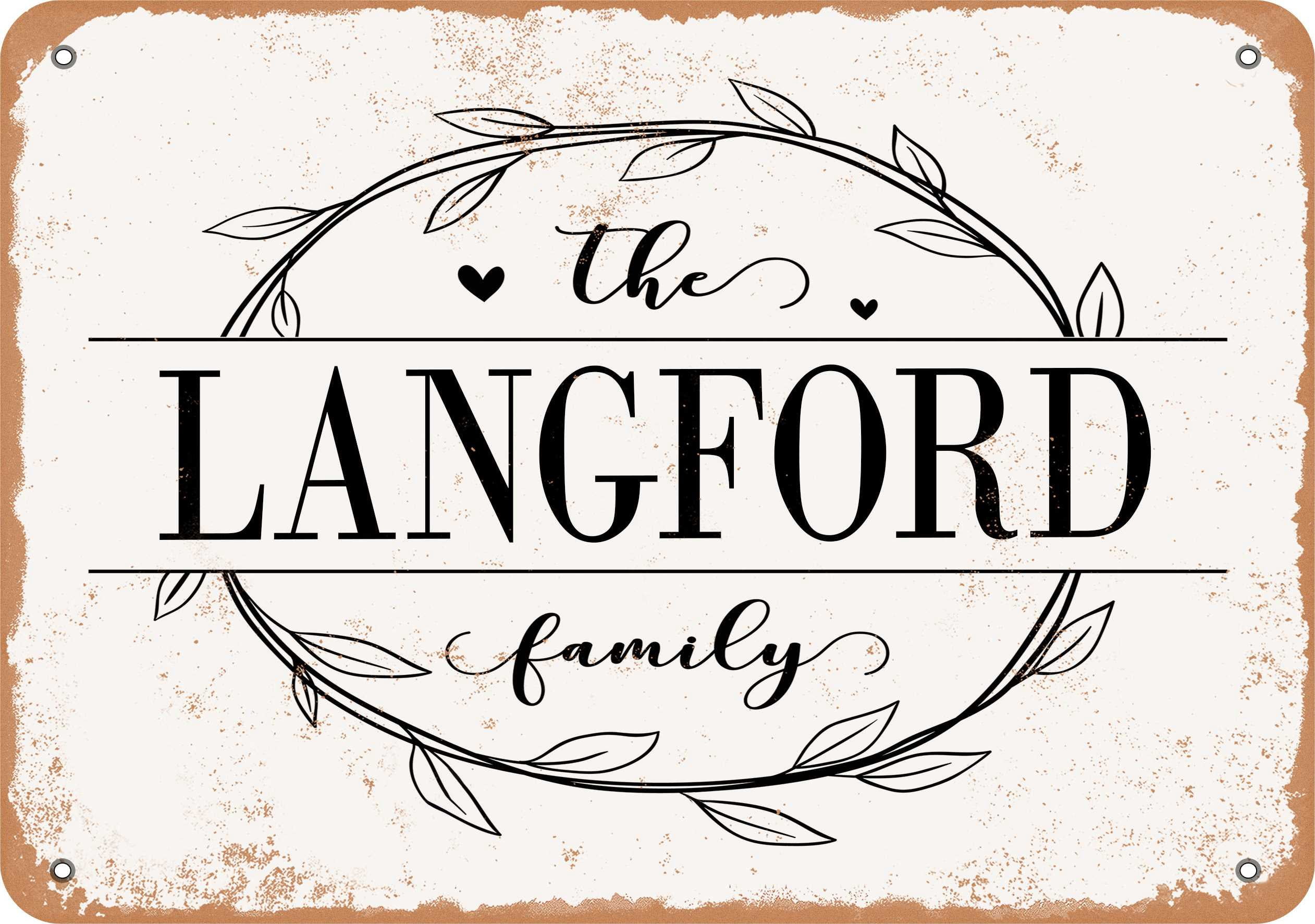 10 x 14 Metal Sign - The Langford Family (Style 1) - Vintage Rusty Look ...